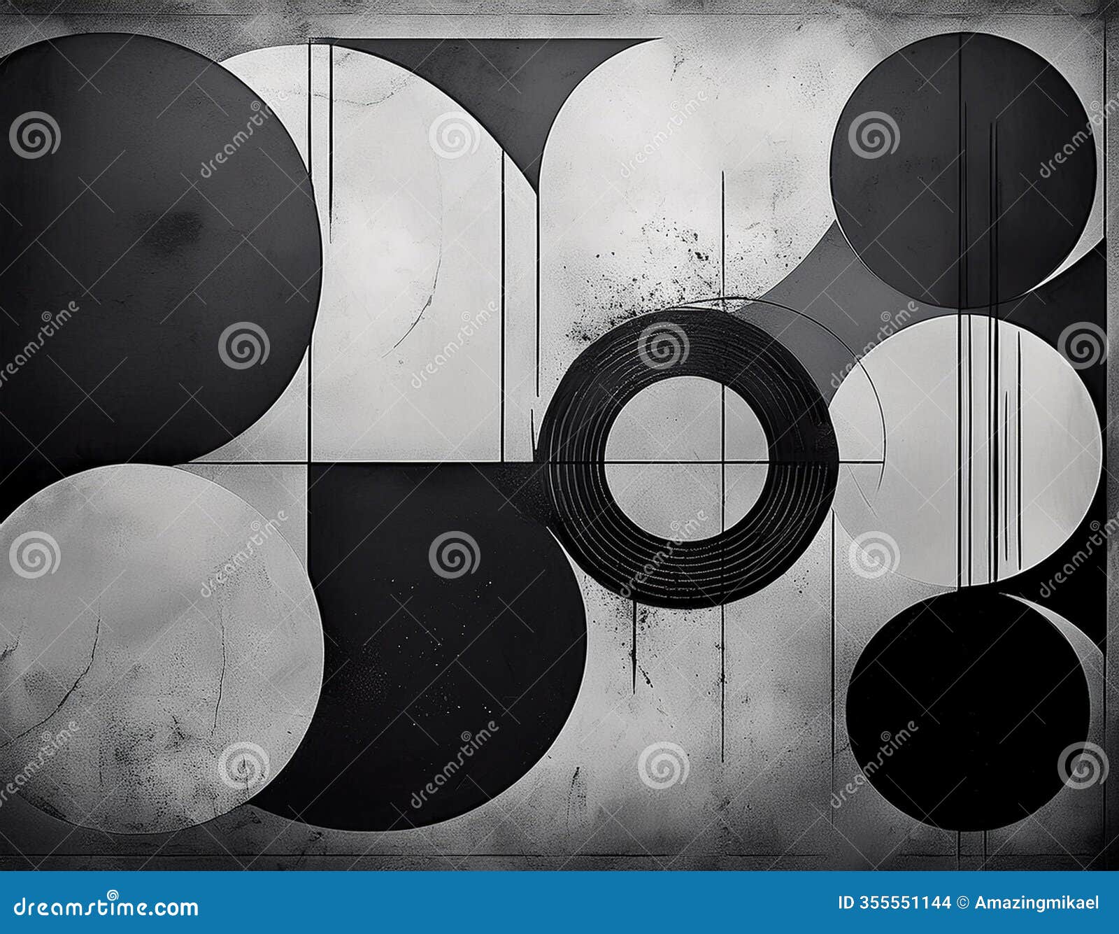 Brutalist Monochrome Abstract Shapes Set For Swiss Simple Design ...