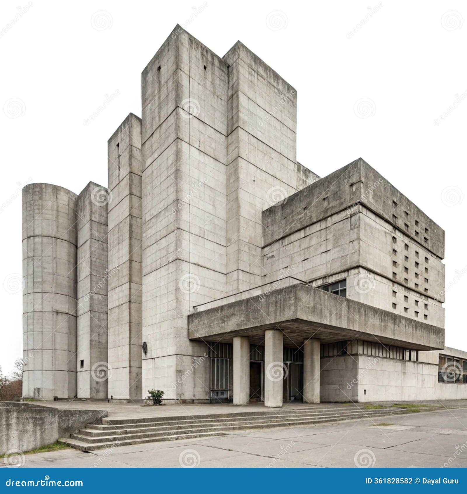 Brutalist Sculpture Museum Isolated On White Background Stock Photo ...
