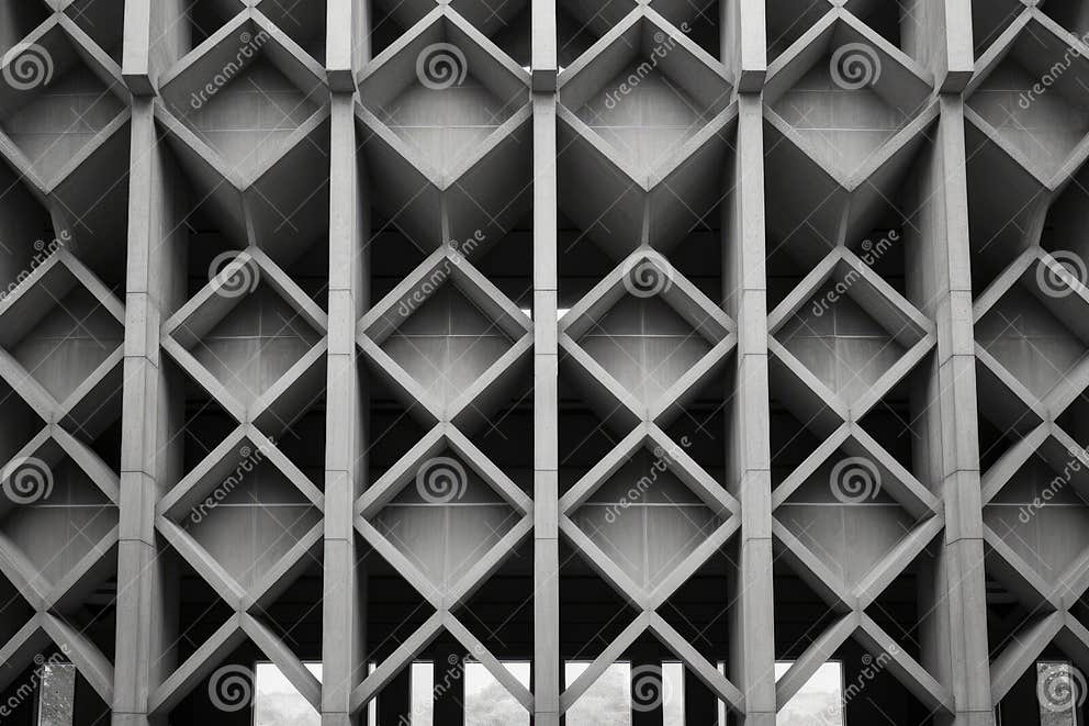 Brutalist Structure with Repeating Patterns Stock Photo - Image of ...