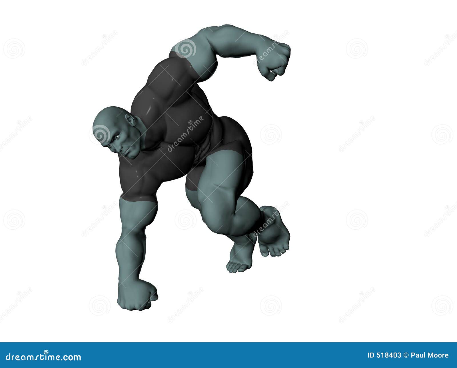 3D Brute Pose Reference Leaping Attack Stock Photo | CartoonDealer.com ...