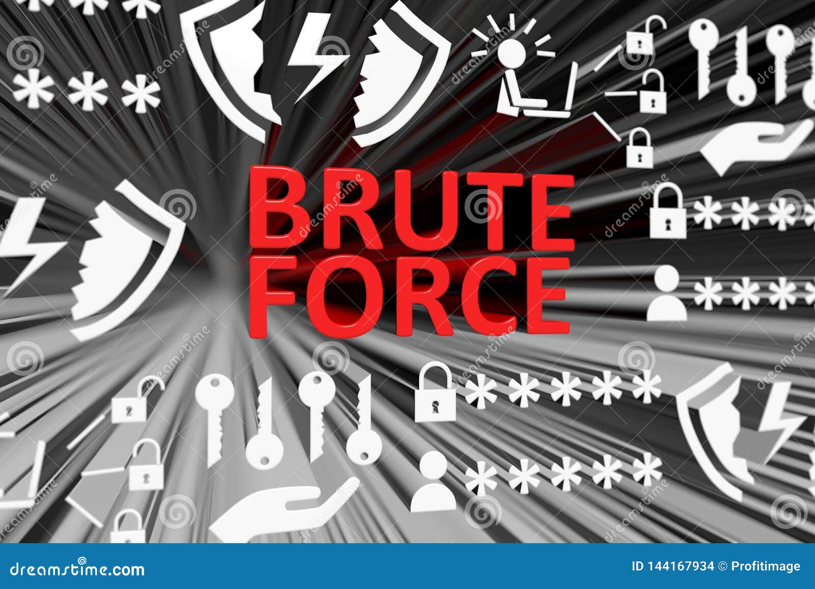 BRUTE FORCE Concept Blurred Background Stock Illustration ...
