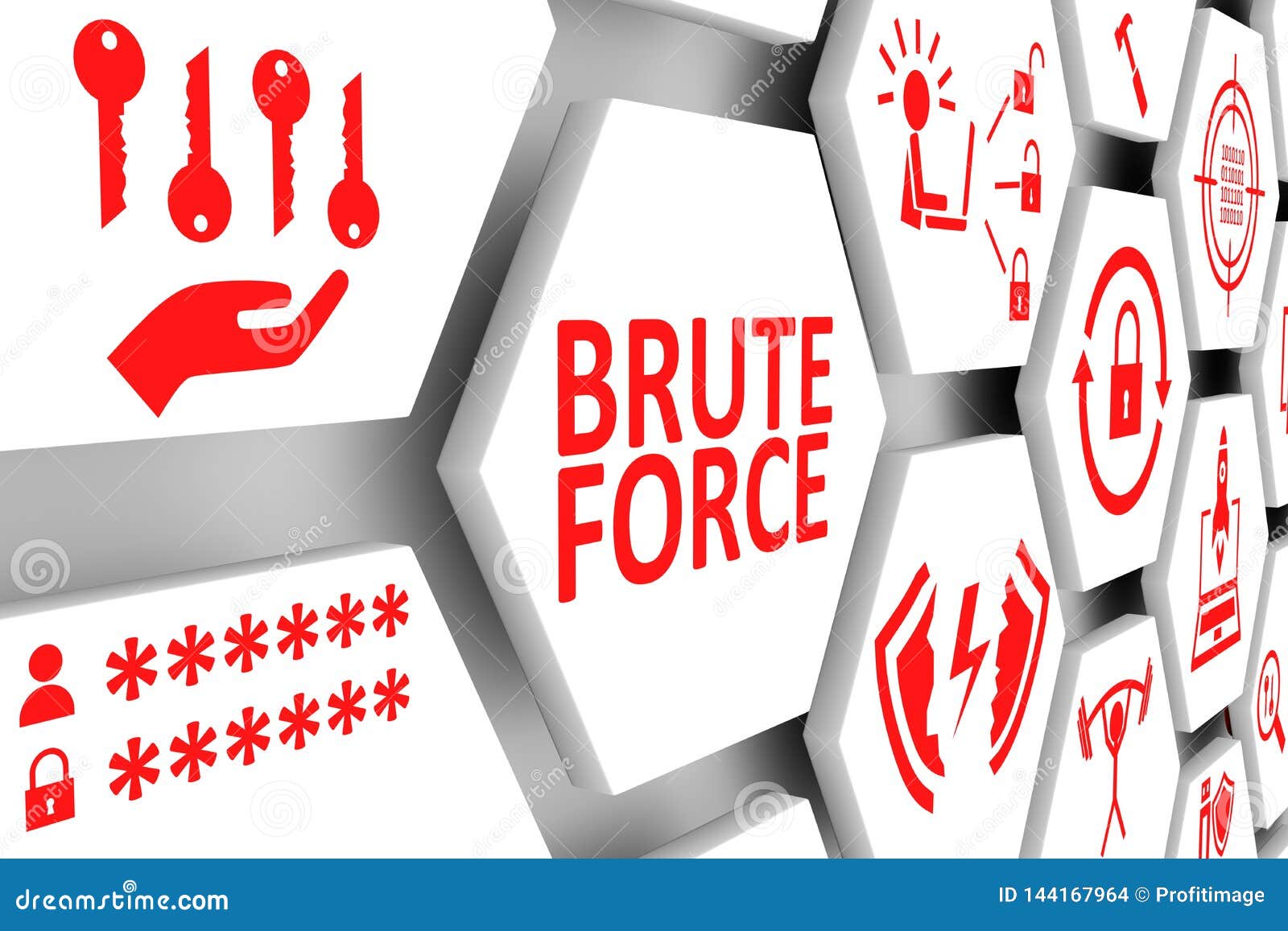 BRUTE FORCE Concept Cell Background Stock Illustration - Illustration ...