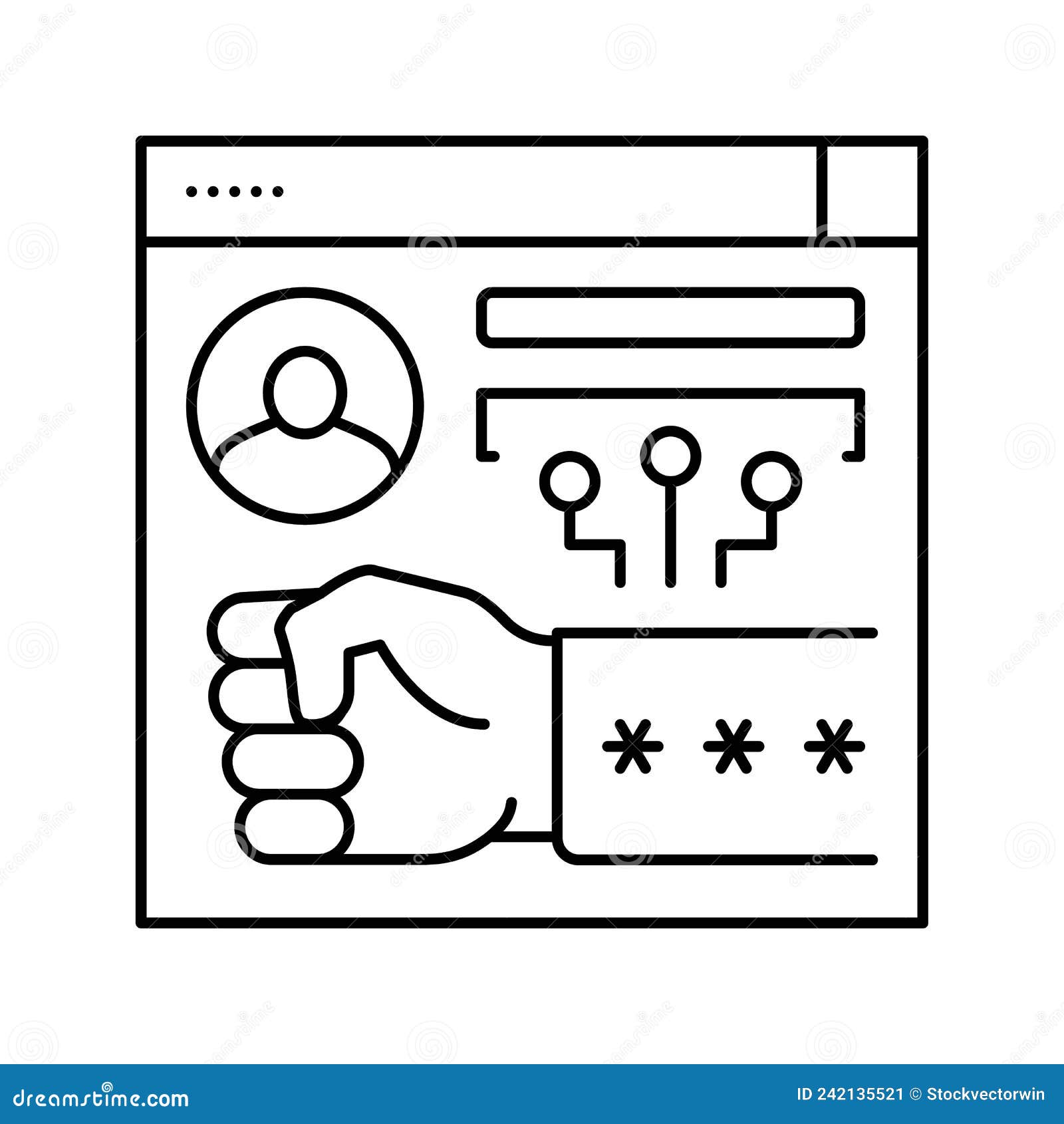 Brute-force and Dictionary 8 Network Attacks Line Icon Vector ...