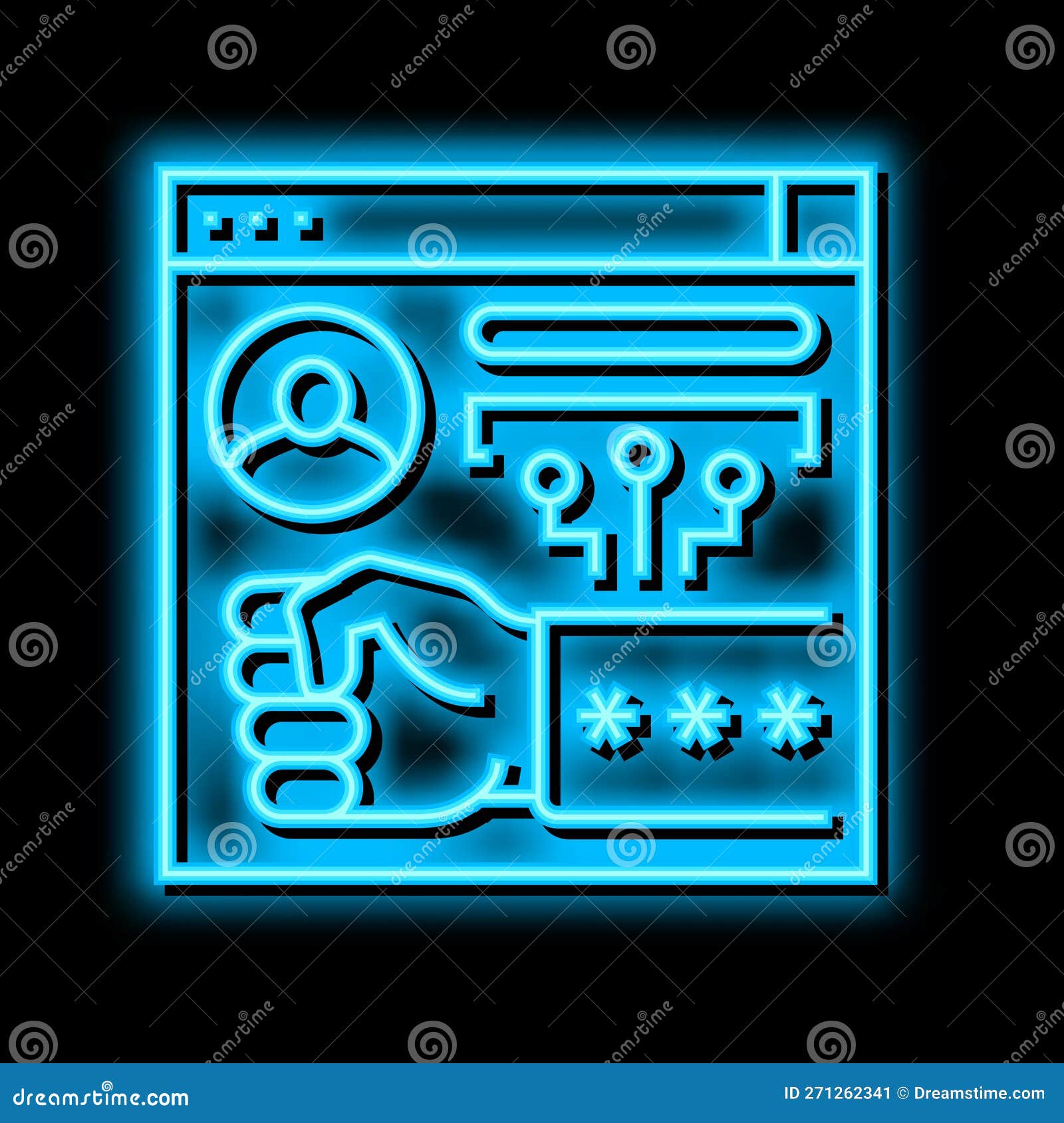 Brute-force and Dictionary 8 Network Attacks Neon Glow Icon ...