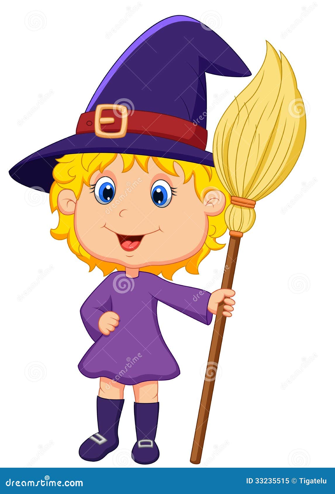 Bruxa Bonito Dos Desenhos Animados Ilustração do Vetor - Ilustração de ...