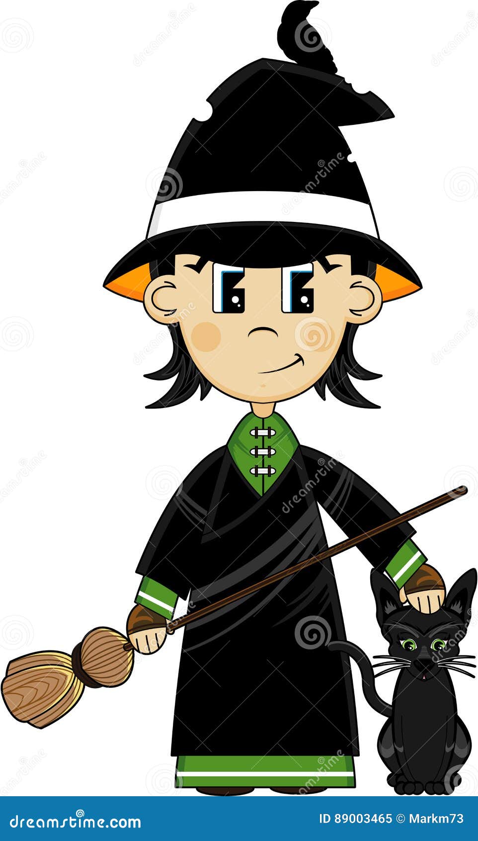 Bruxa Bonito Dos Desenhos Animados Ilustração do Vetor - Ilustração de ...