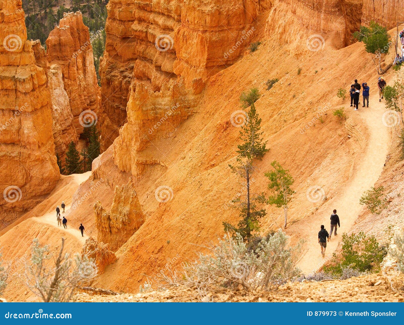 Bryce Canyon Trail with Hikers Stock Image - Image of hoodoos, national ...