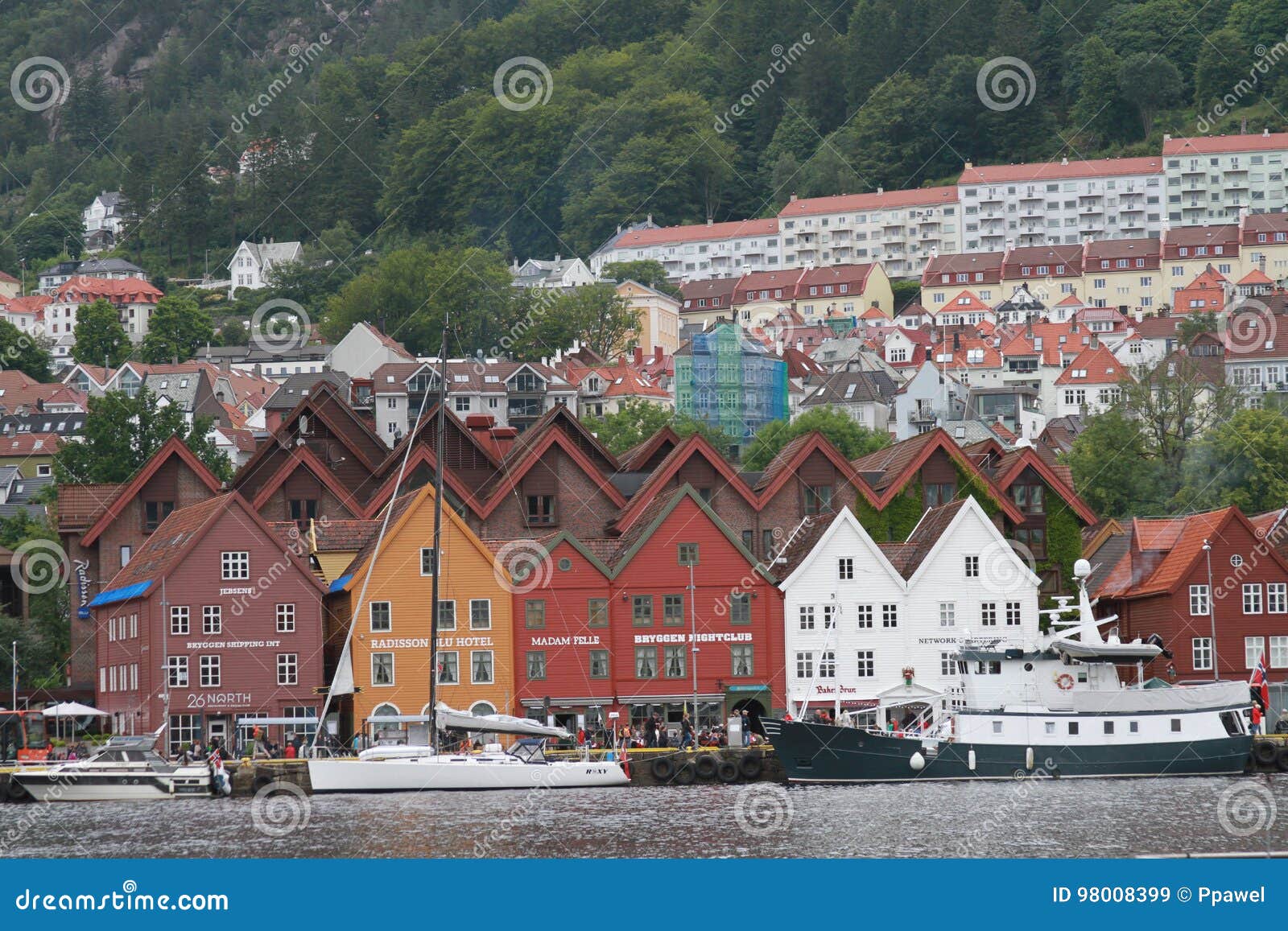 Bryggen editorial stock image. Image of unesco, bergen - 98008399
