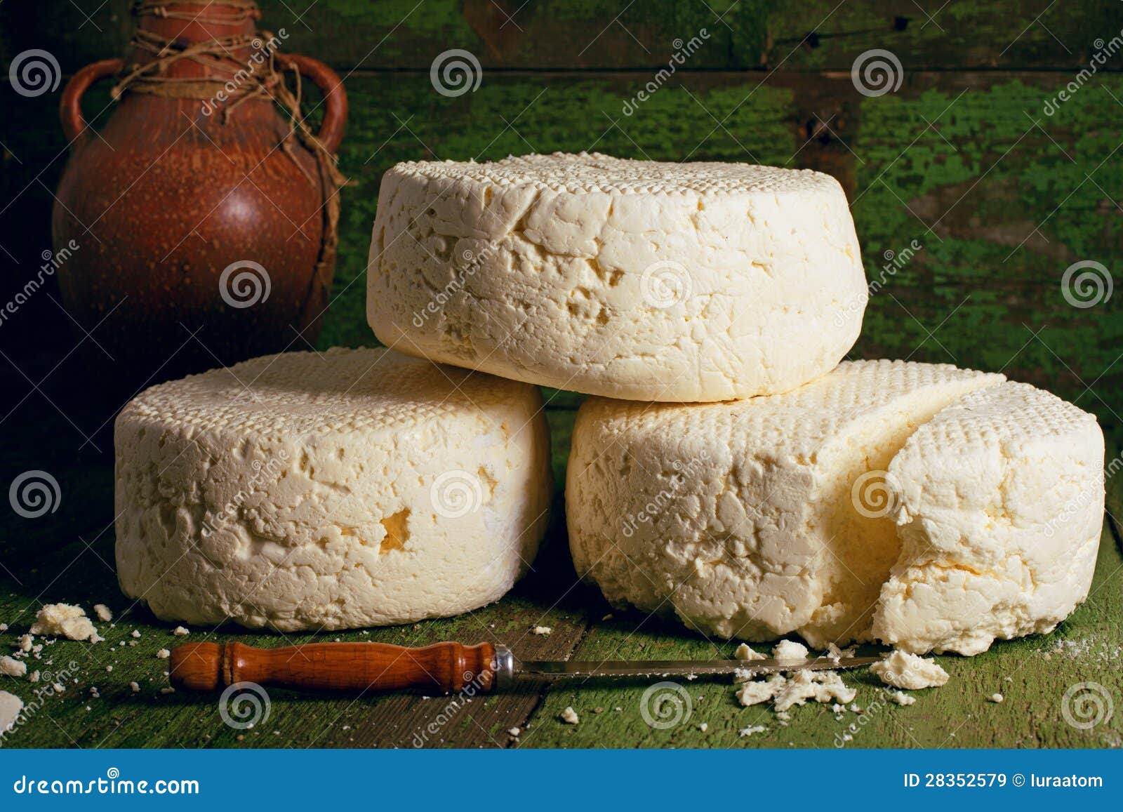 Brynza cheese stock image. Image of cheese, pitcher, knife - 28352579