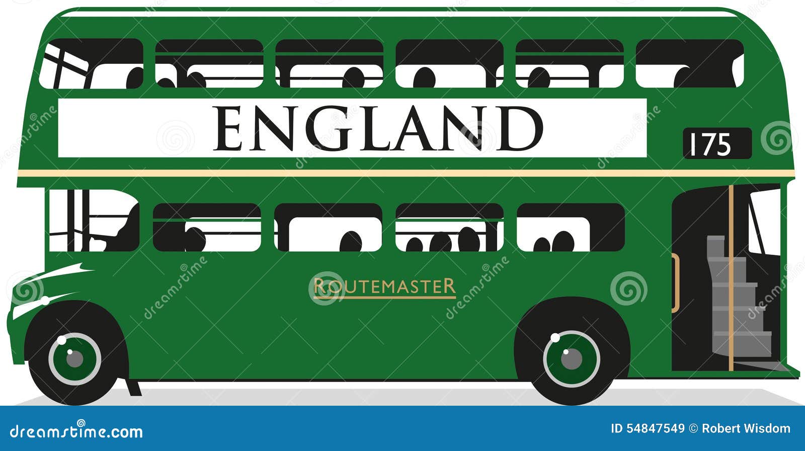 Brytyjski Zieleni Autobus (Anglia) Ilustracji - Ilustracja złożonej z ...