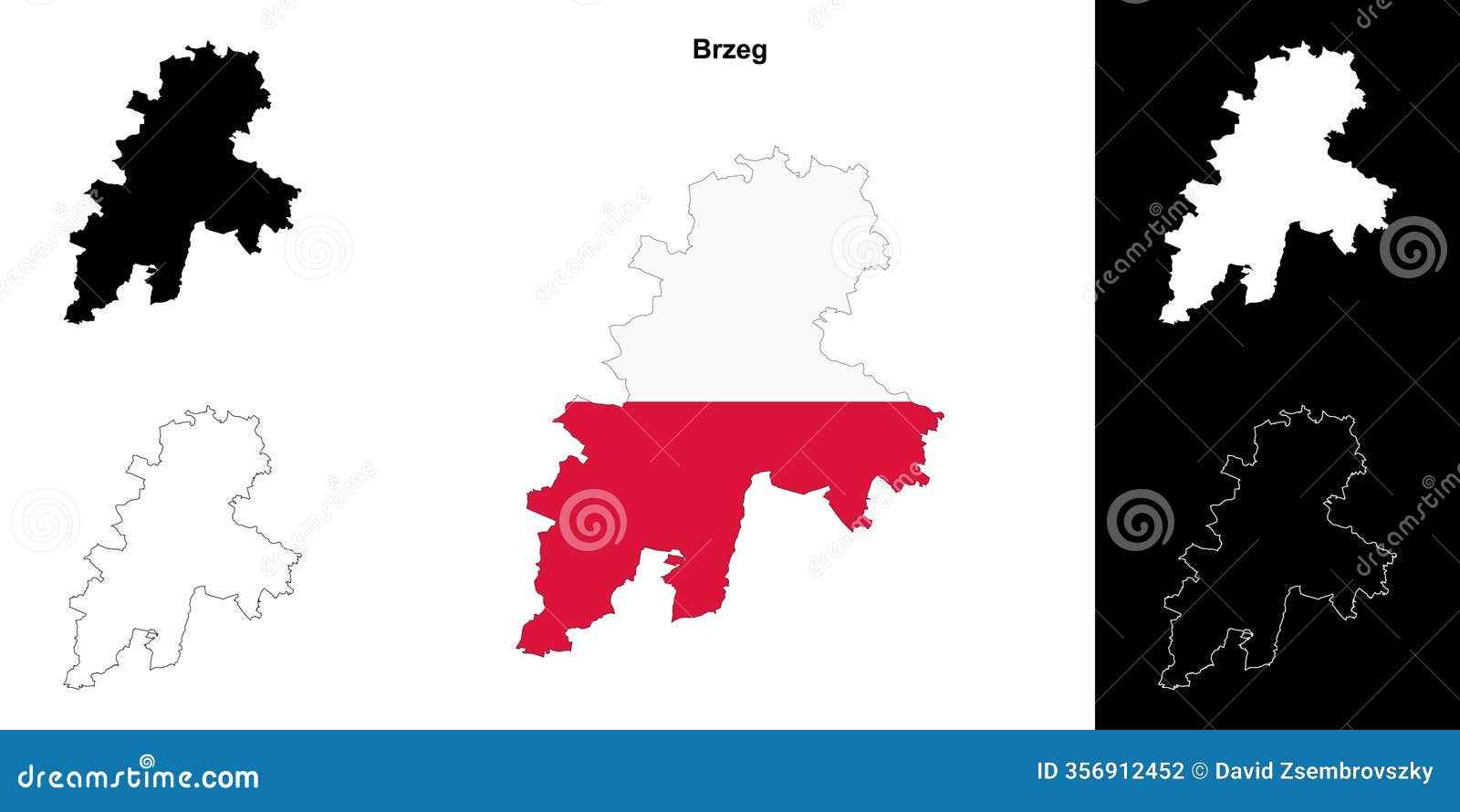Brzeg Outline Map Vector Illustration | CartoonDealer.com #356912452