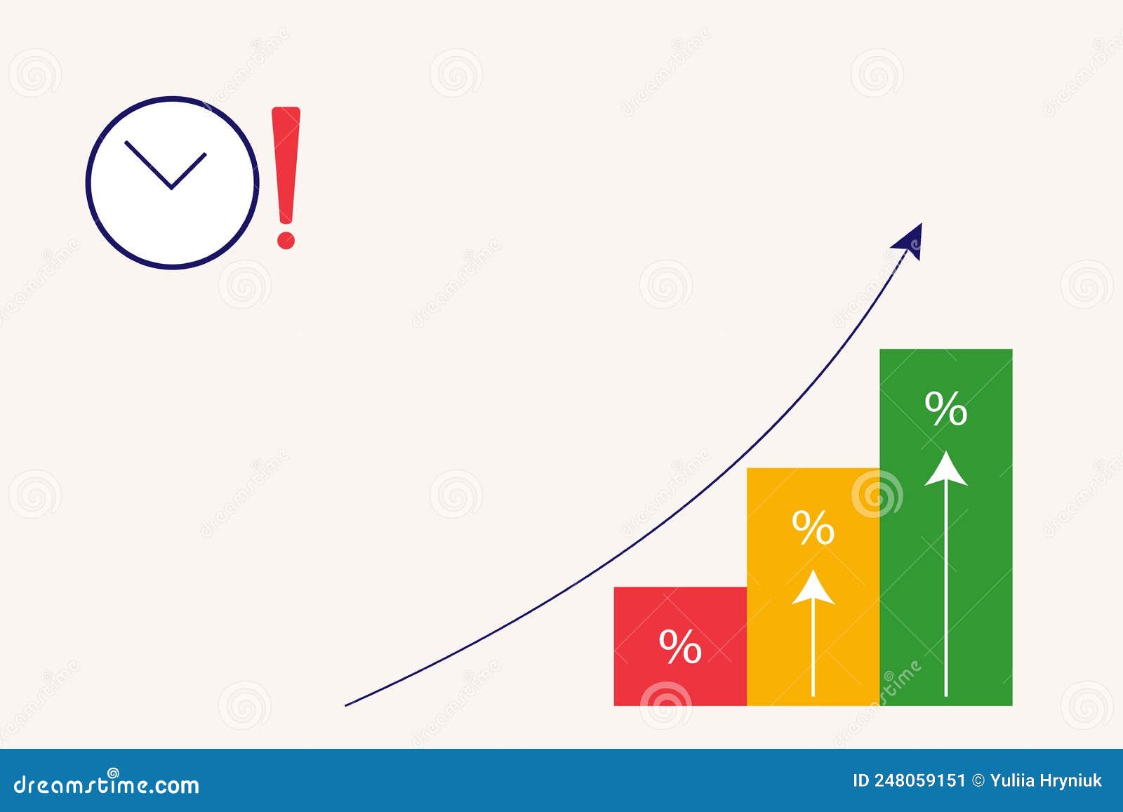 Schematic Representation of Profits that Grow Over Time Stock Vector ...