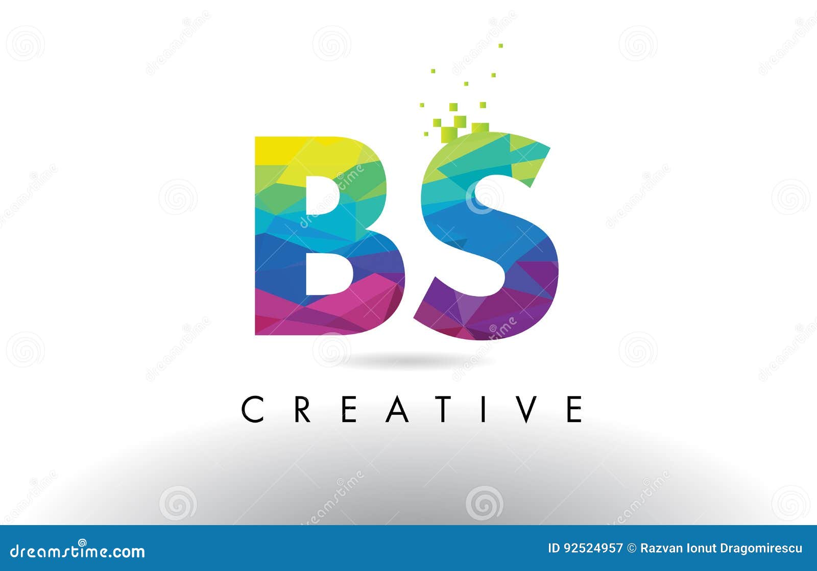 BS B S Colorful Letter Origami Triangles Design Vector. Stock Vector ...