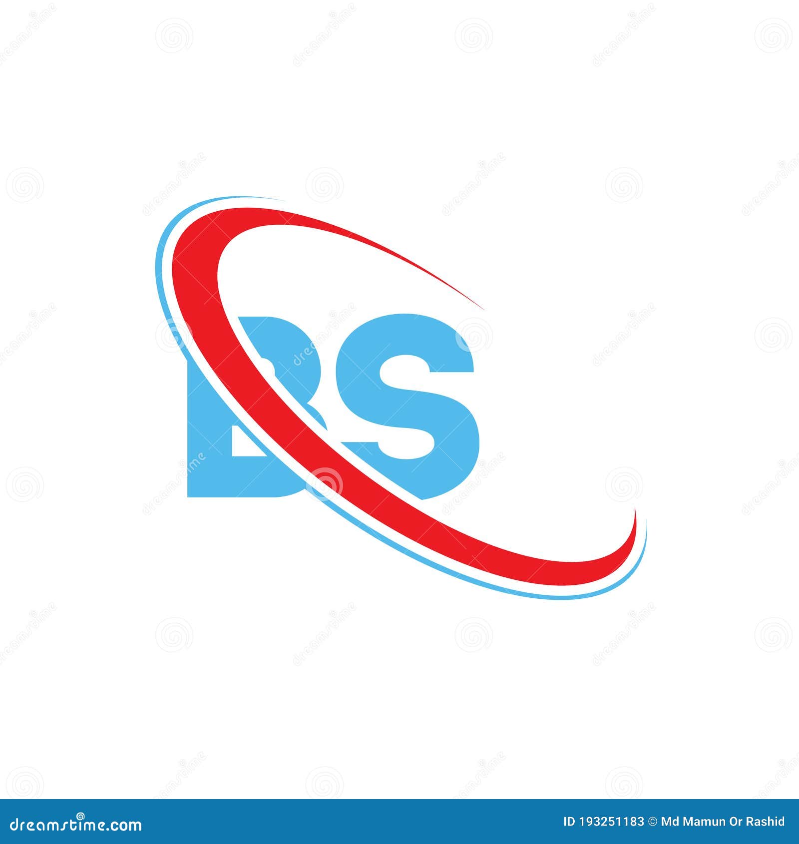 BS B S Letter Logo Design. Initial Letter BS Linked Circle Upercase ...