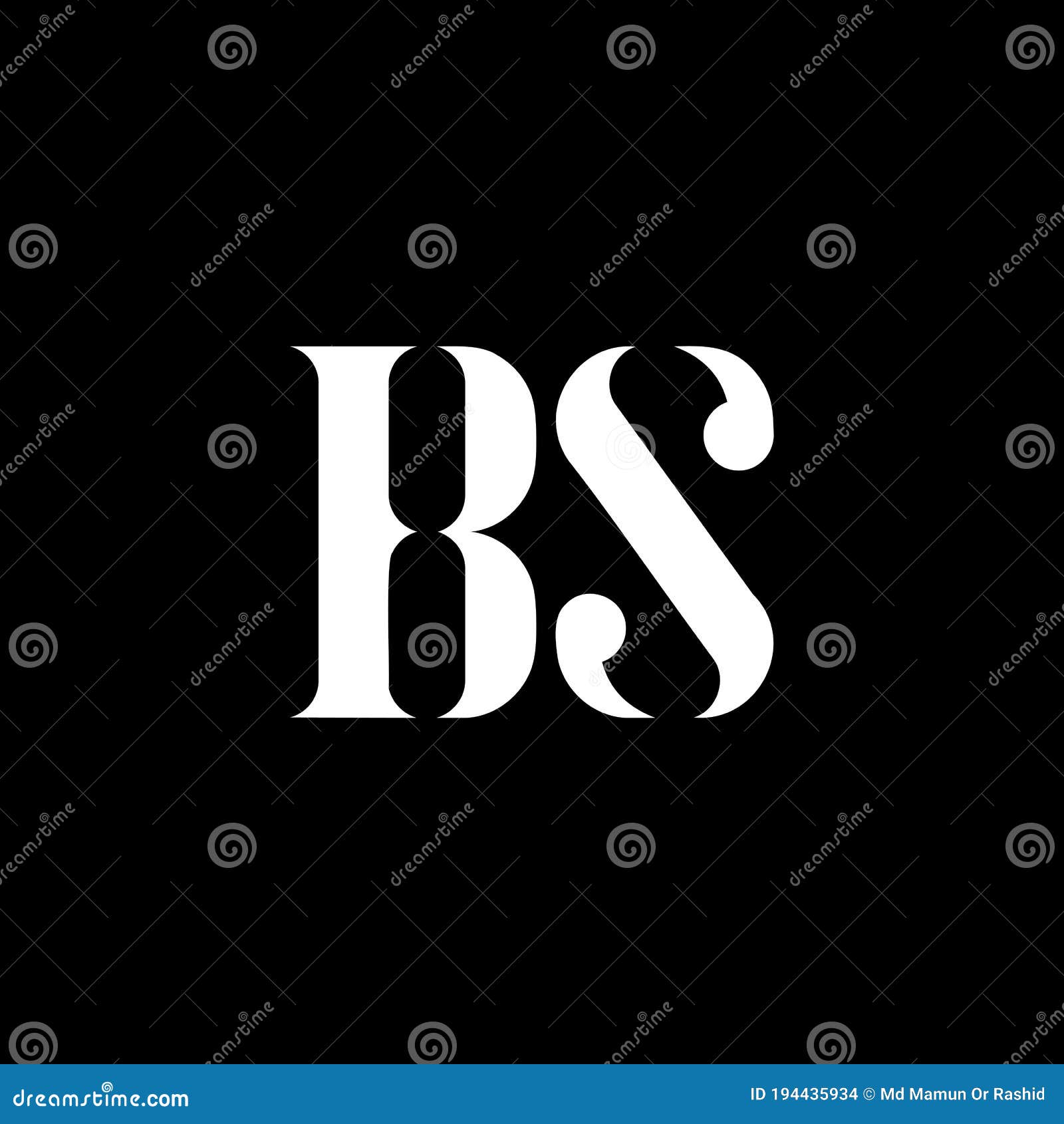 BS B S Letter Logo Design. Initial Letter BS Uppercase Monogram Logo ...