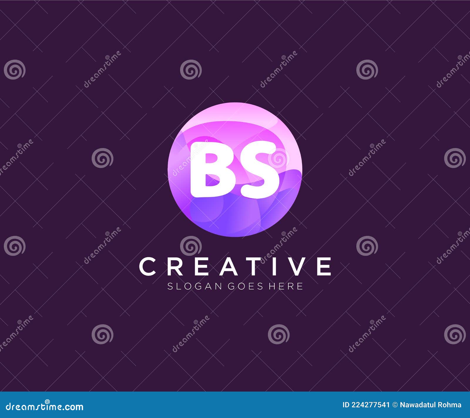 BS Initial Logo with Colorful Circle Template Vector Stock Vector ...