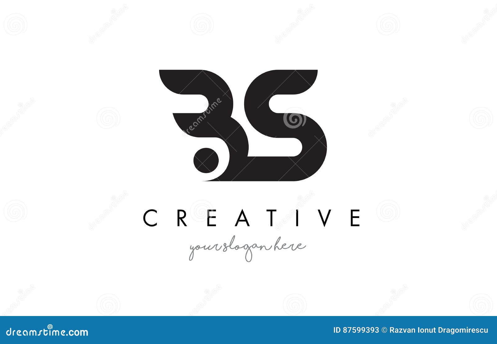 BS Letter Logo Design with Creative Modern Trendy Typography. Stock ...