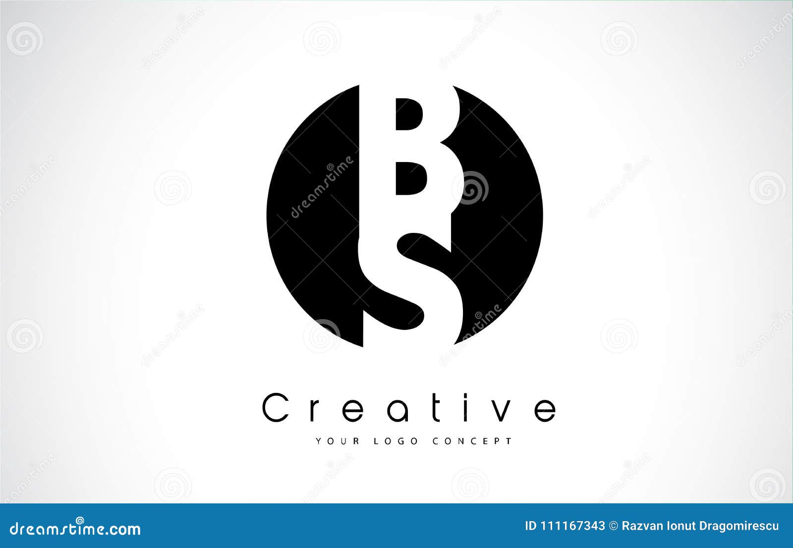 BS Letter Logo Design Inside a Black Circle Stock Vector - Illustration ...