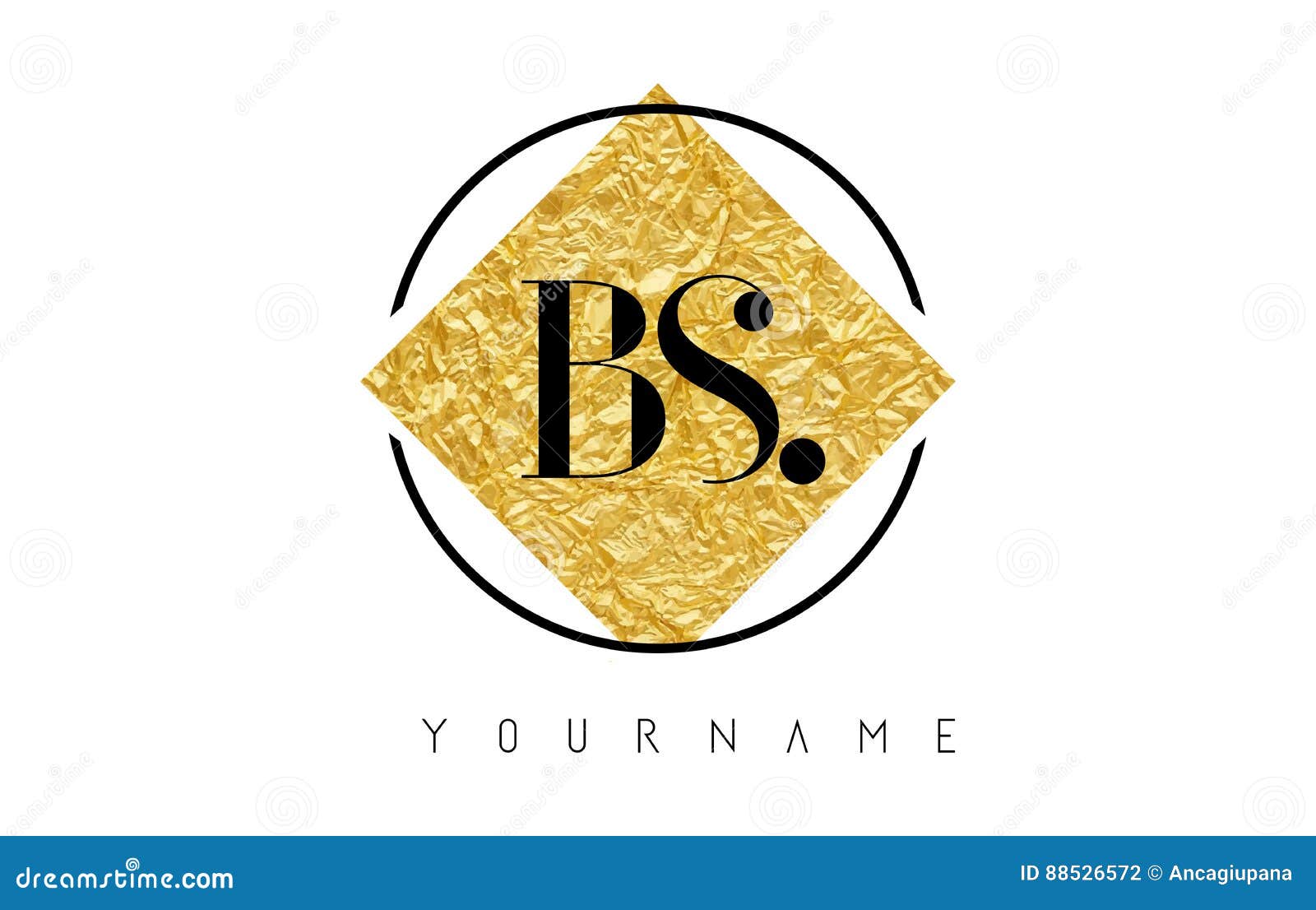 BS Letter Logo with Golden Foil Texture. Stock Vector - Illustration of ...