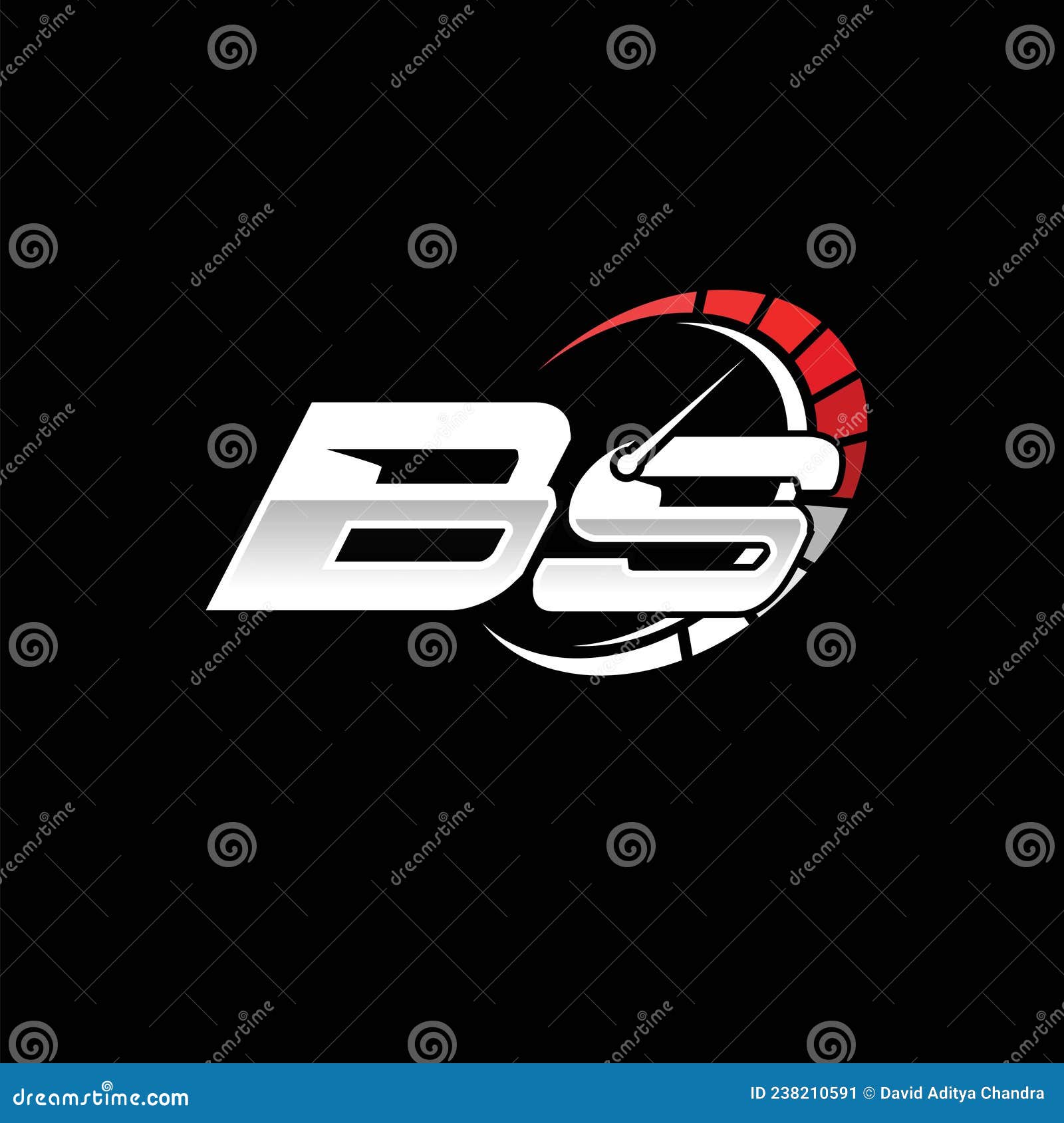 BS Logo Letter Speed Meter Racing Style Stock Vector - Illustration of ...