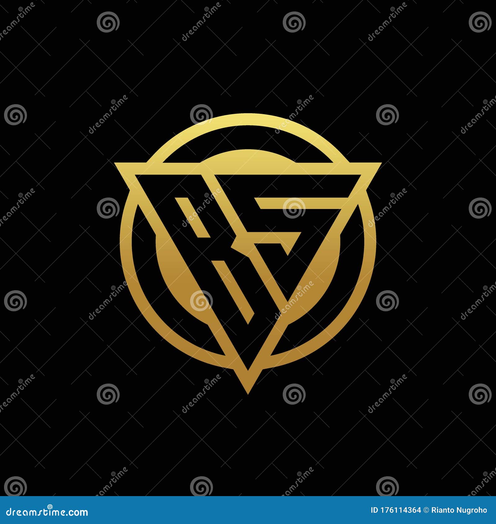BS Logo Monogram with Triangle Shape and Circle Rounded Isolated on ...