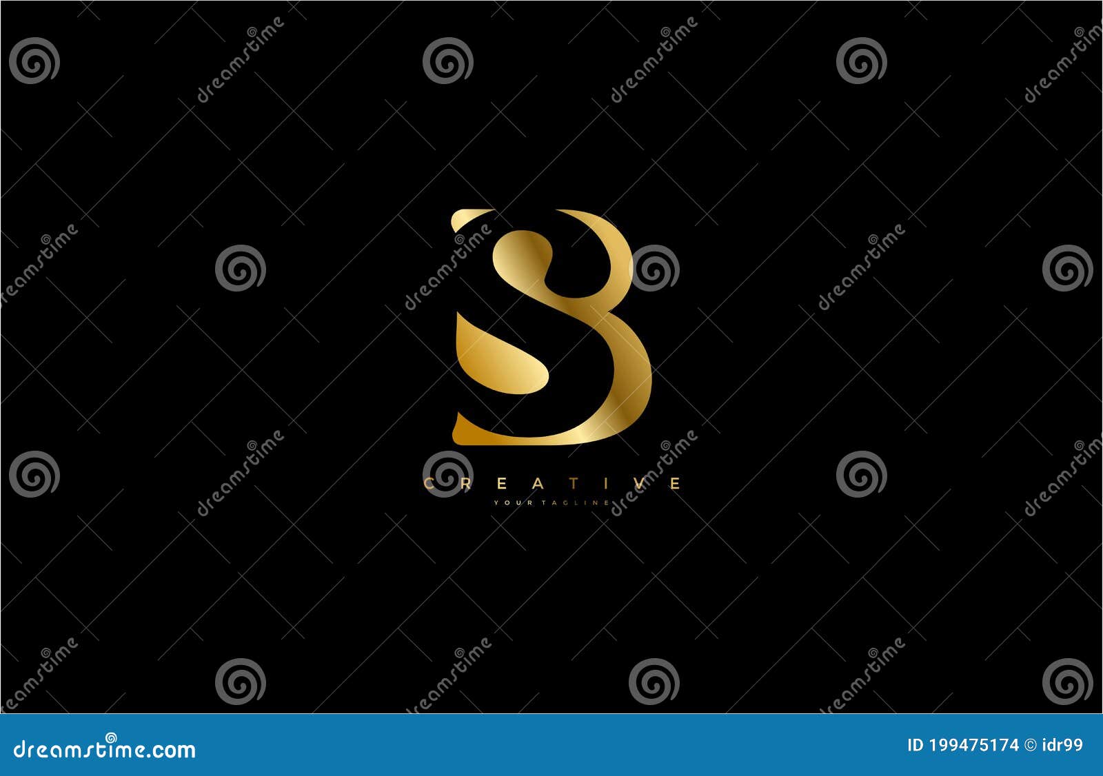 BS Logo Simple Initial Gold Color Design Template Stock Illustration ...