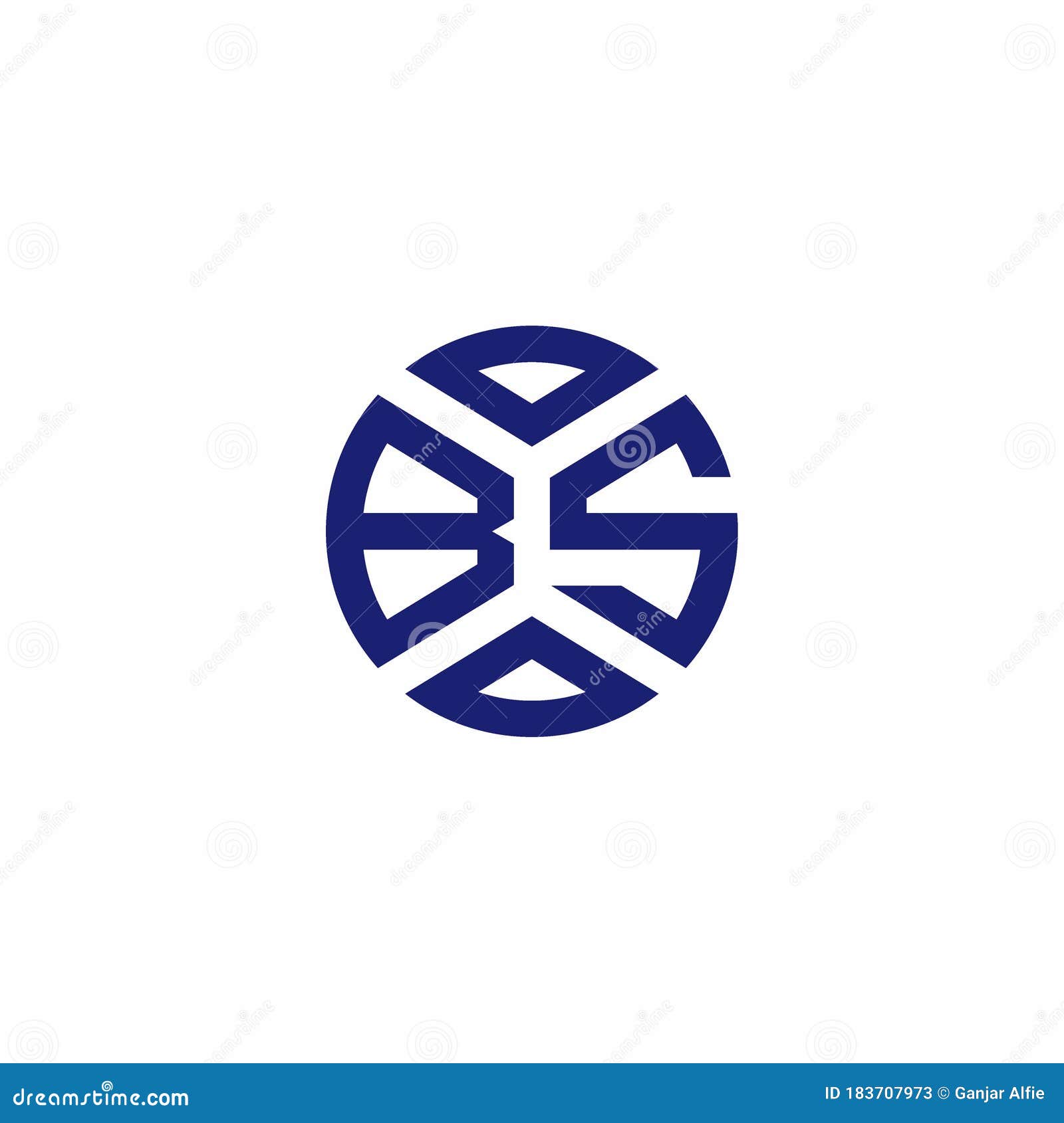 BS Monogram Logo with Abstract Shapes in Modern Style Stock Vector ...