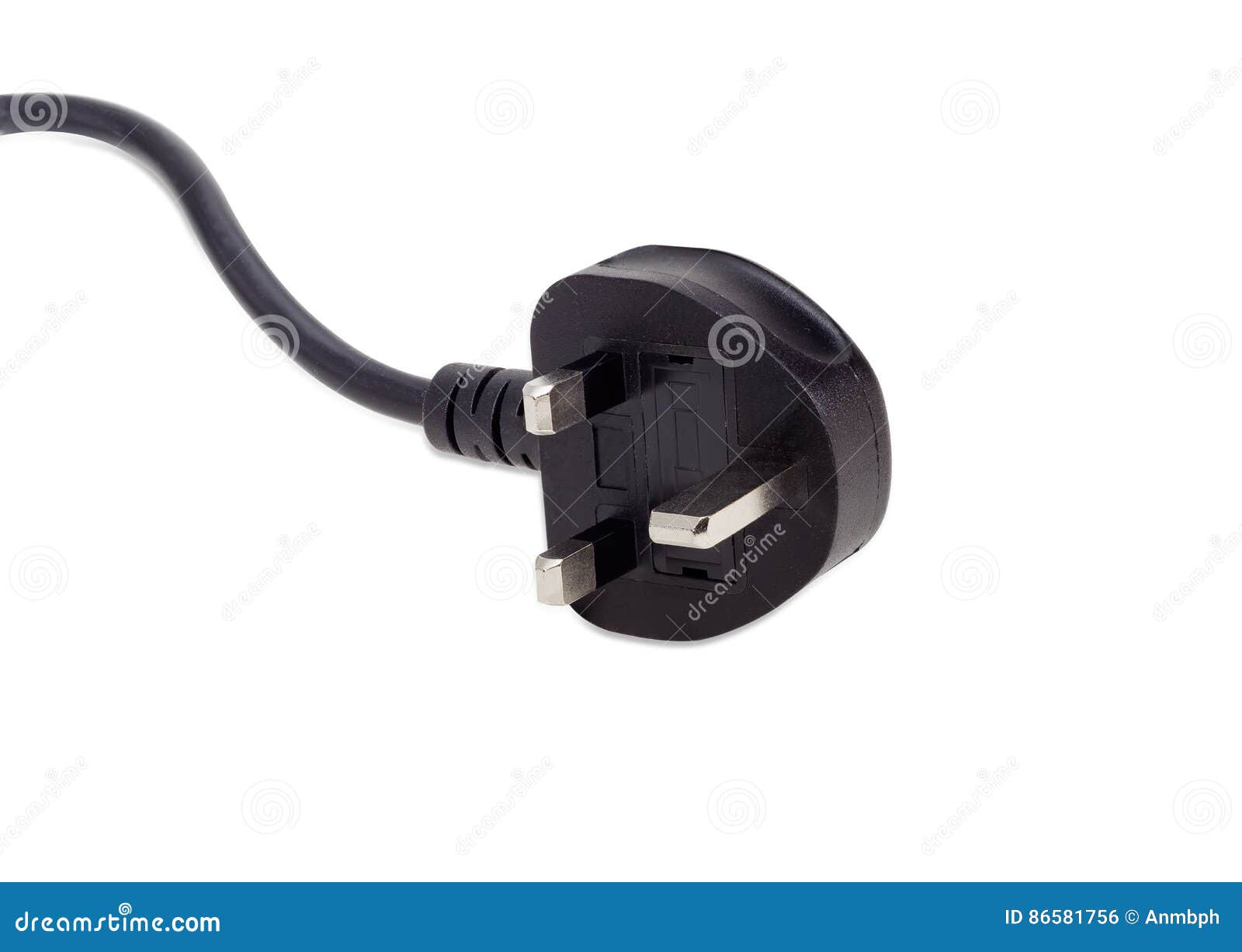 BS 1363 Plug with Part of the Power Cord Stock Photo - Image of ...
