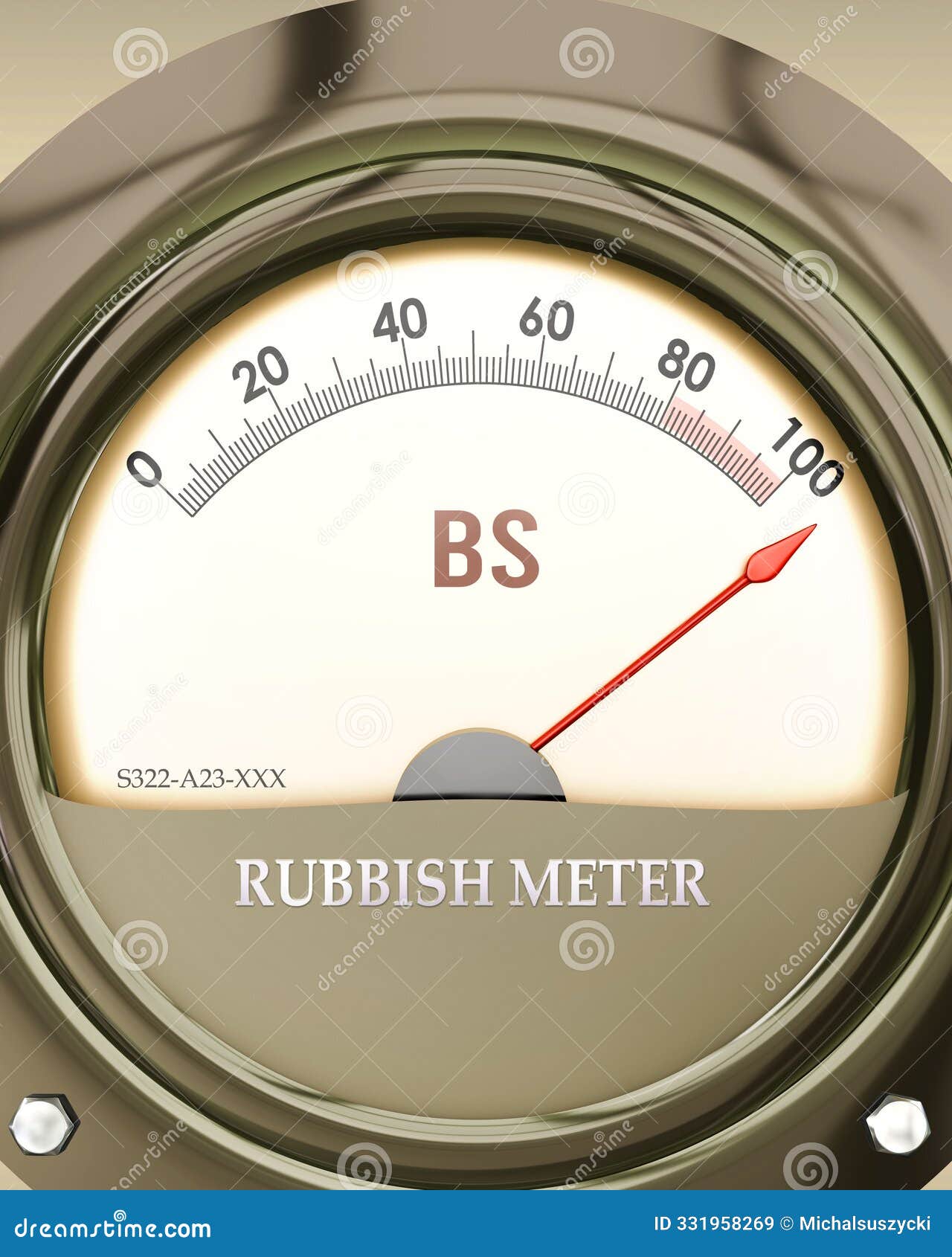 Bs and Rubbish Meter that is Hitting a Full Scale, Showing a Very High ...