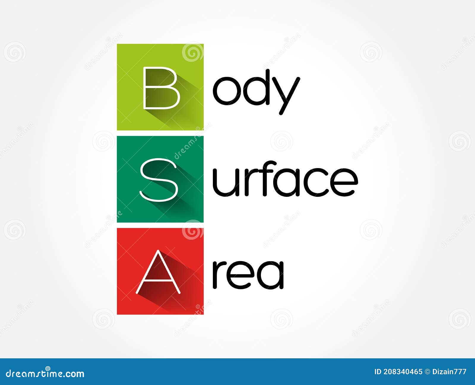 BSA - Body Surface Area Acronym, Concept Background Stock Illustration ...