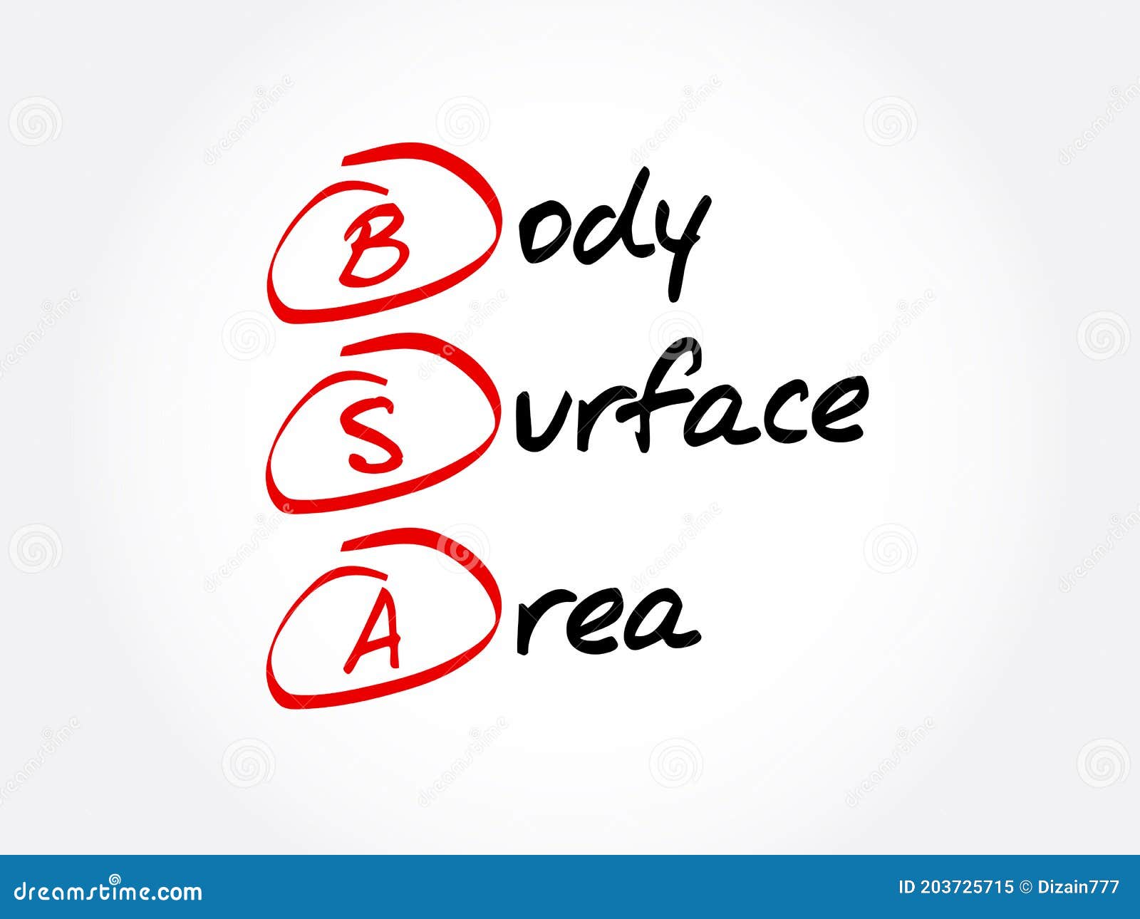 BSA - Body Surface Area Acronym Stock Illustration - Illustration of ...