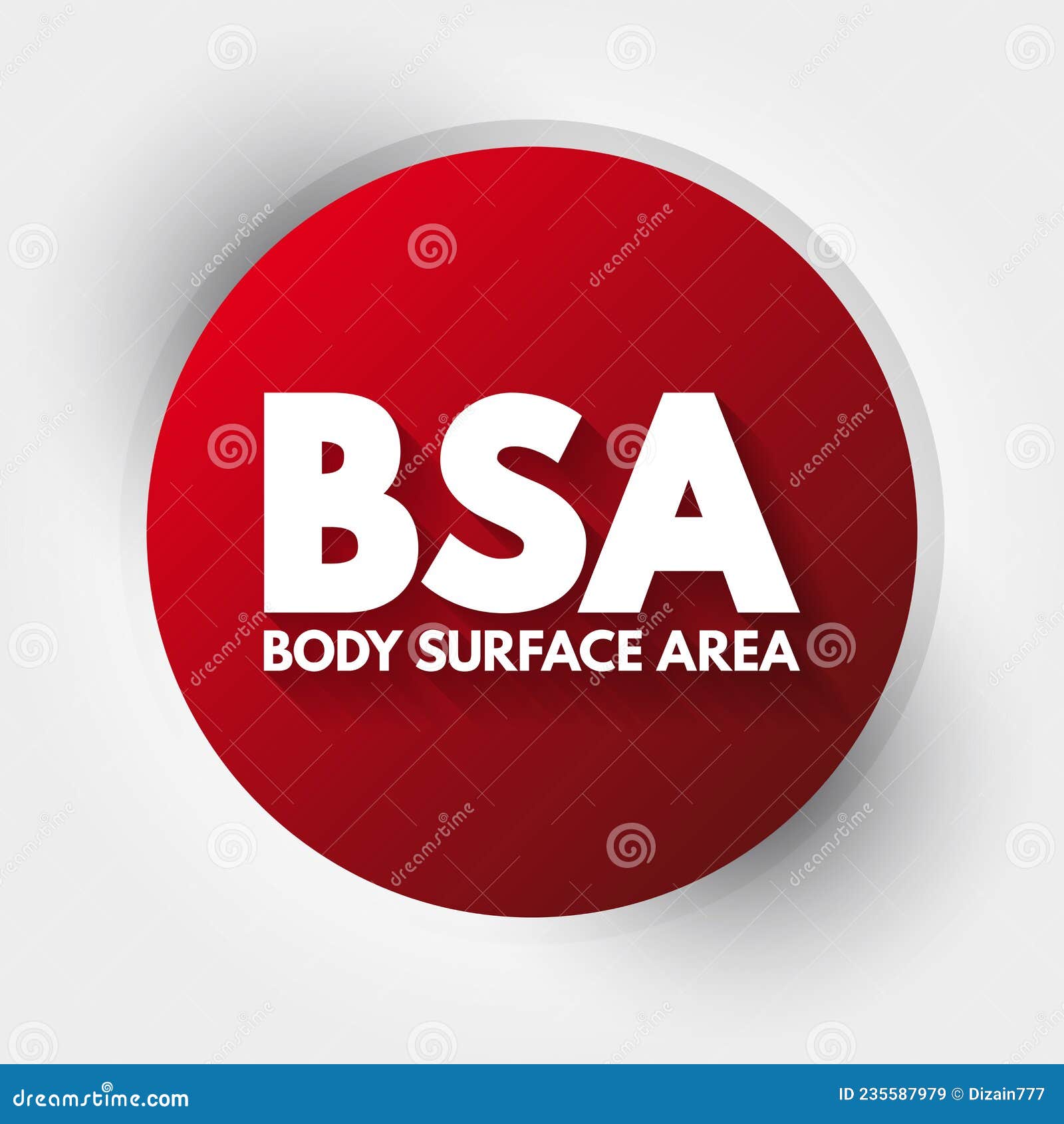 BSA - Body Surface Area Acronym, Concept Background Stock Illustration ...