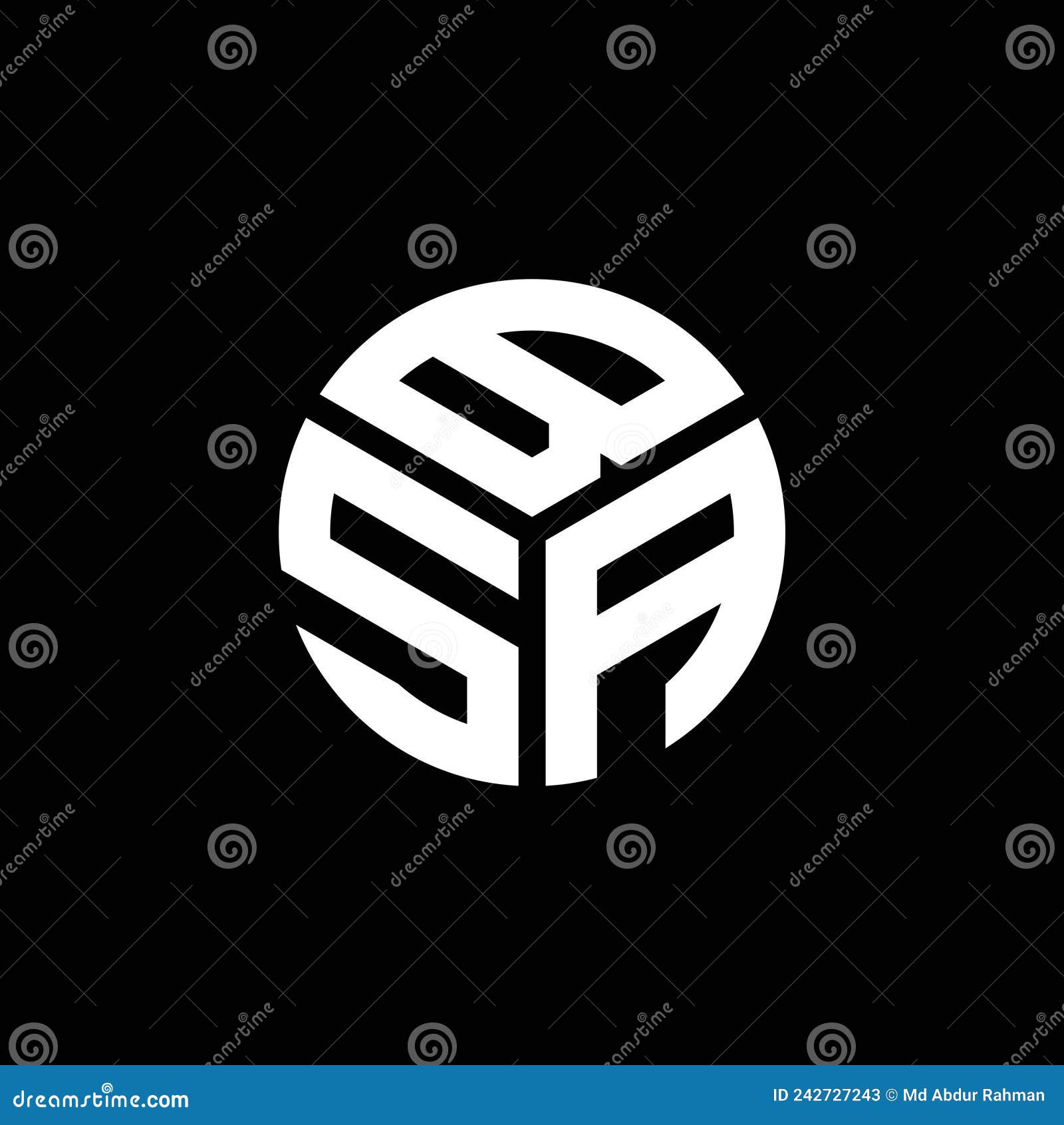 BSA Letter Logo Design on Black Background. BSA Creative Initials ...