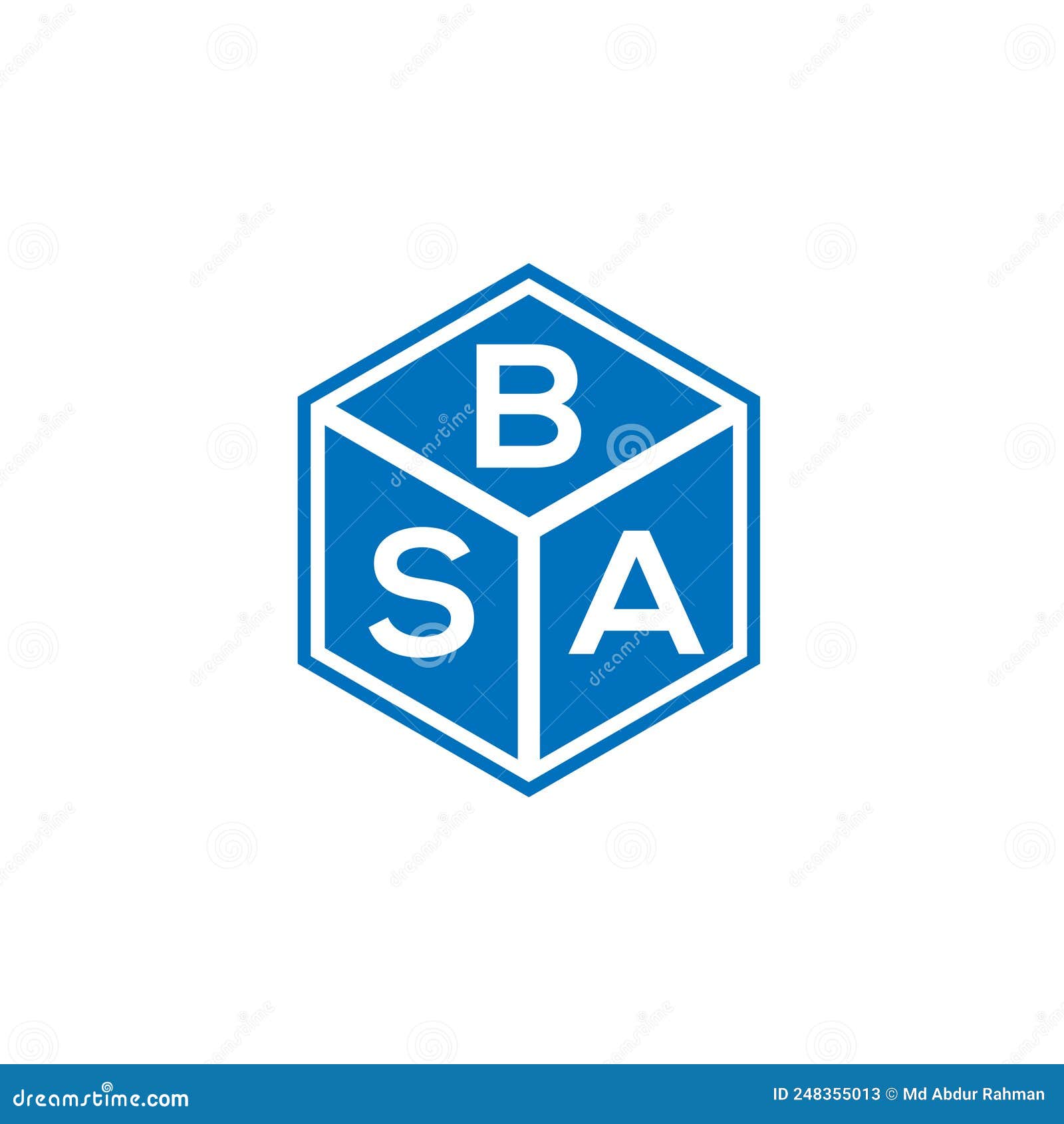 BSA Letter Logo Design on Black Background. BSA Creative Initials ...