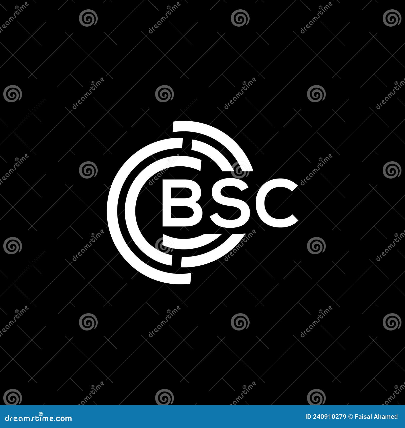 BSC Letter Logo Design on Black Background. BSC Creative Initials ...