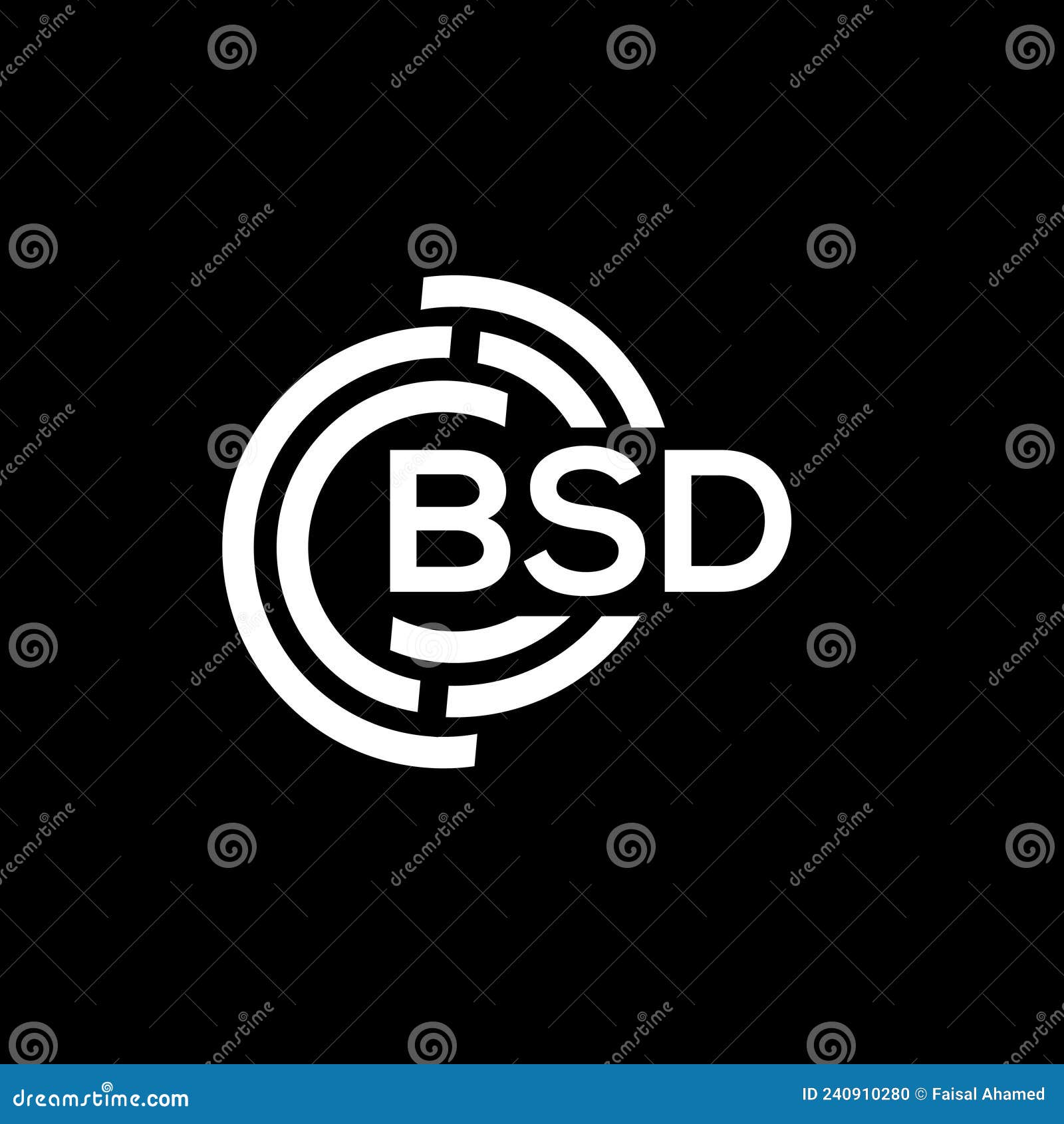 BSD Letter Logo Design on Black Background. BSD Creative Initials ...