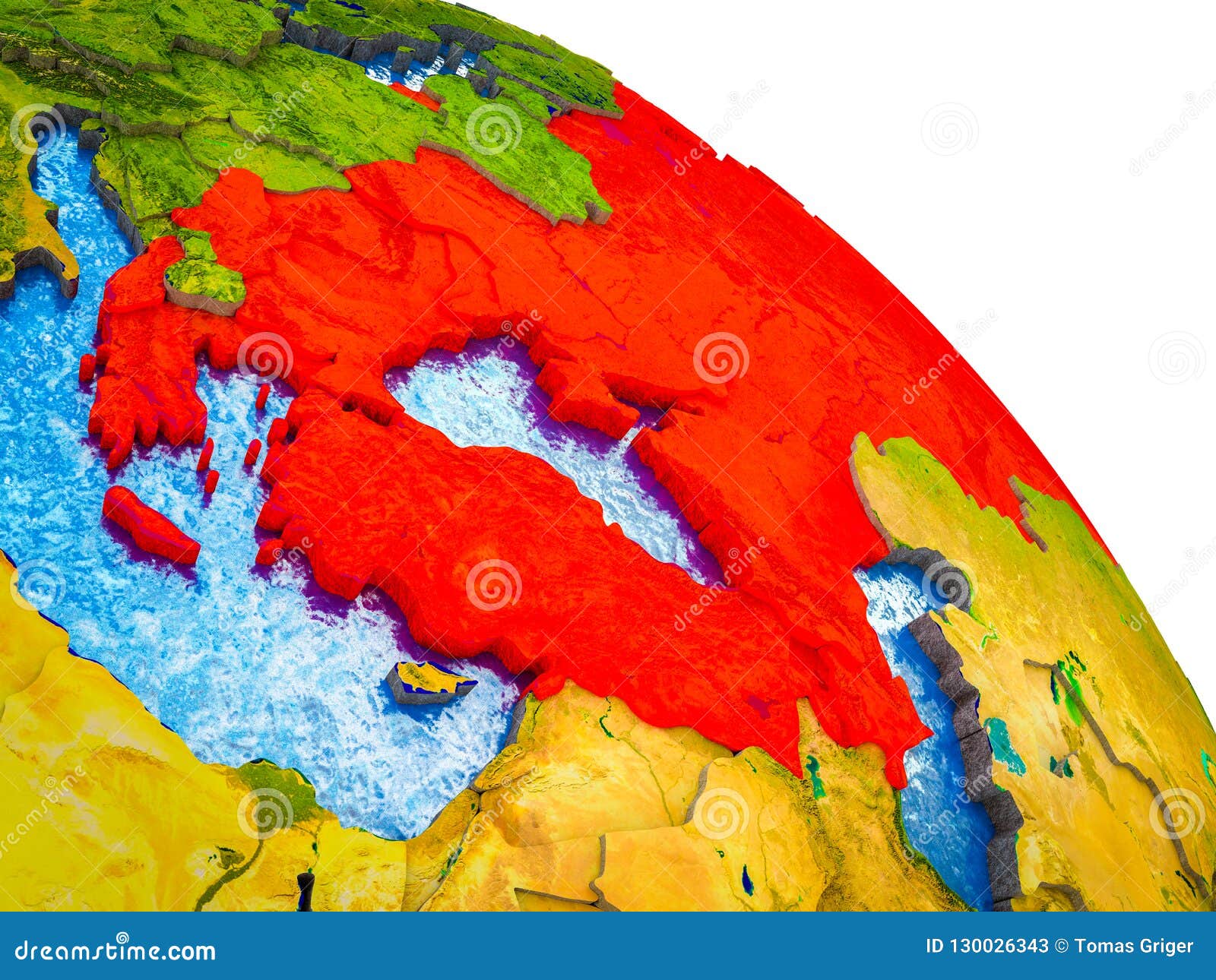 Map of BSEC Countries on 3D Earth Stock Illustration - Illustration of ...
