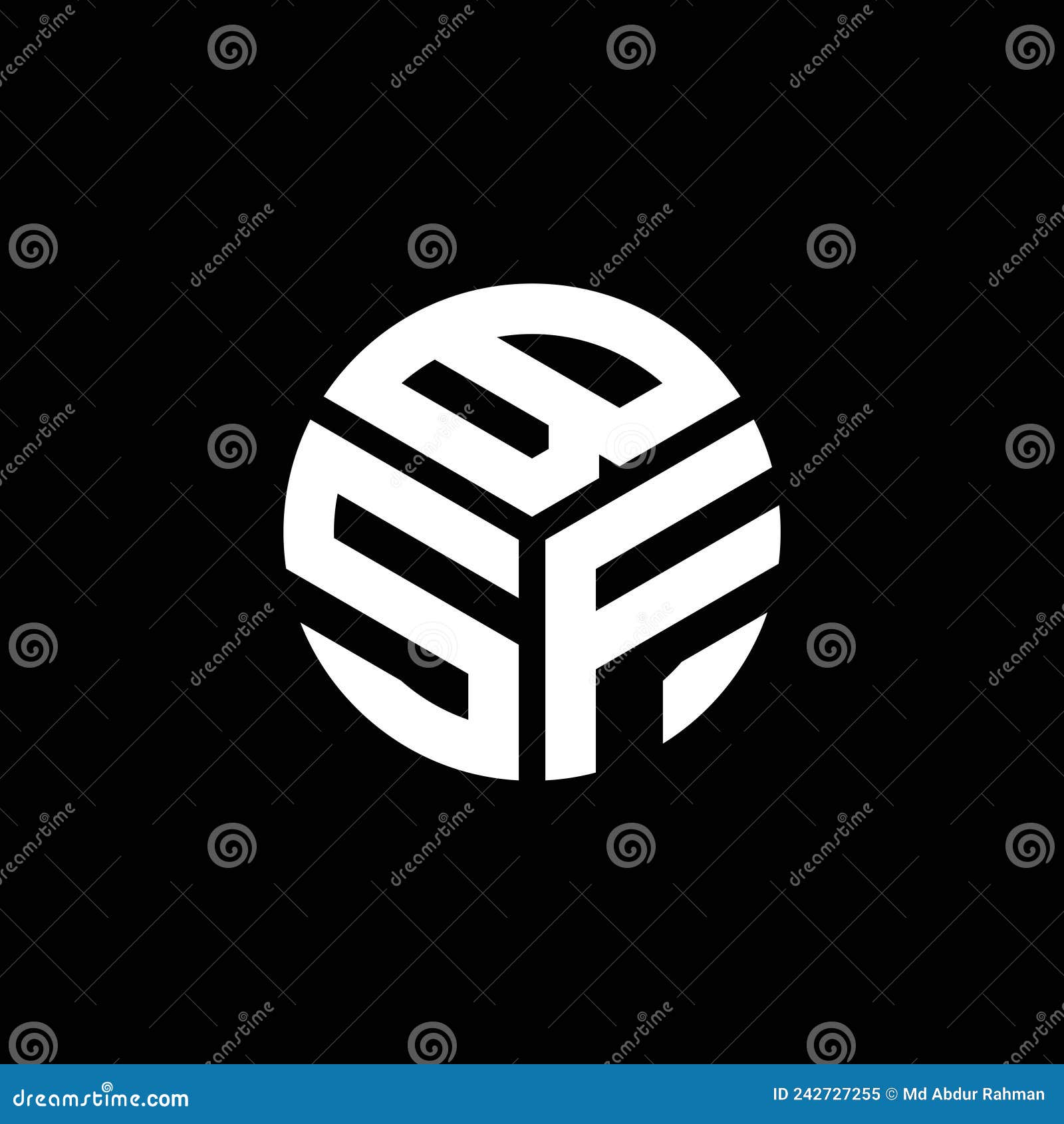 BSF Letter Logo Design on Black Background. BSF Creative Initials ...