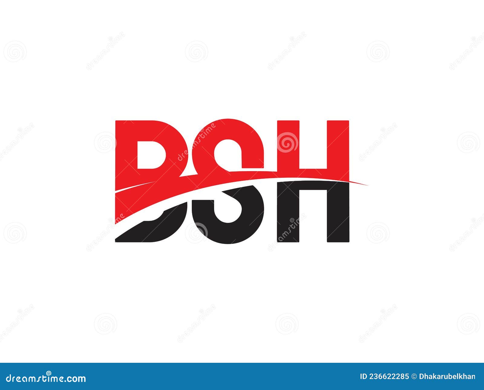 BSH Letter Initial Logo Design Vector Illustration Stock Vector ...