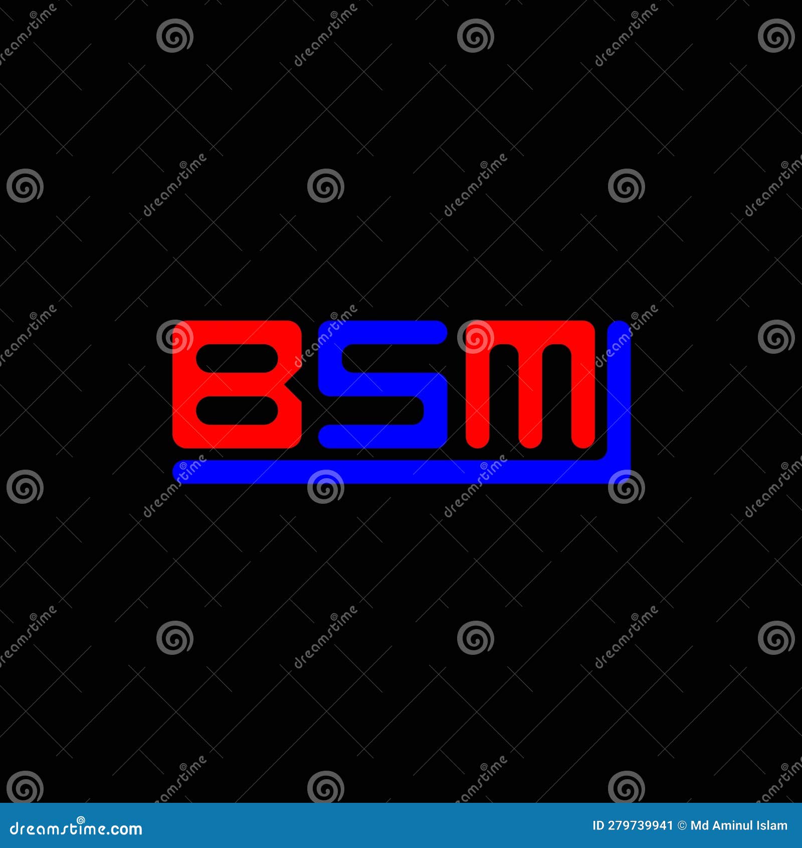 BSM Letter Logo Creative Design with Vector Graphic, BSM Stock Vector ...