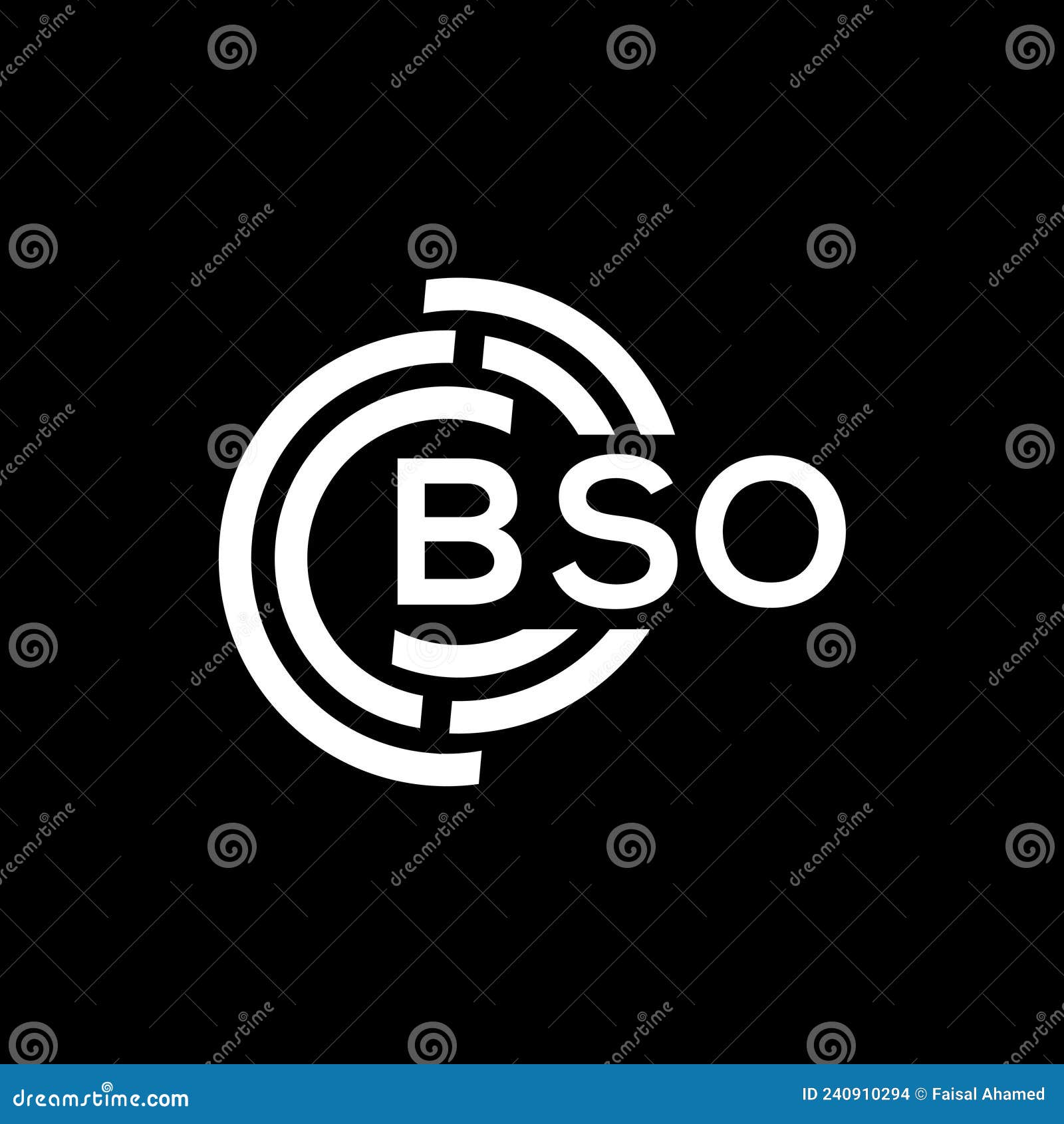 BSO Letter Logo Design on Black Background. BSO Creative Initials ...