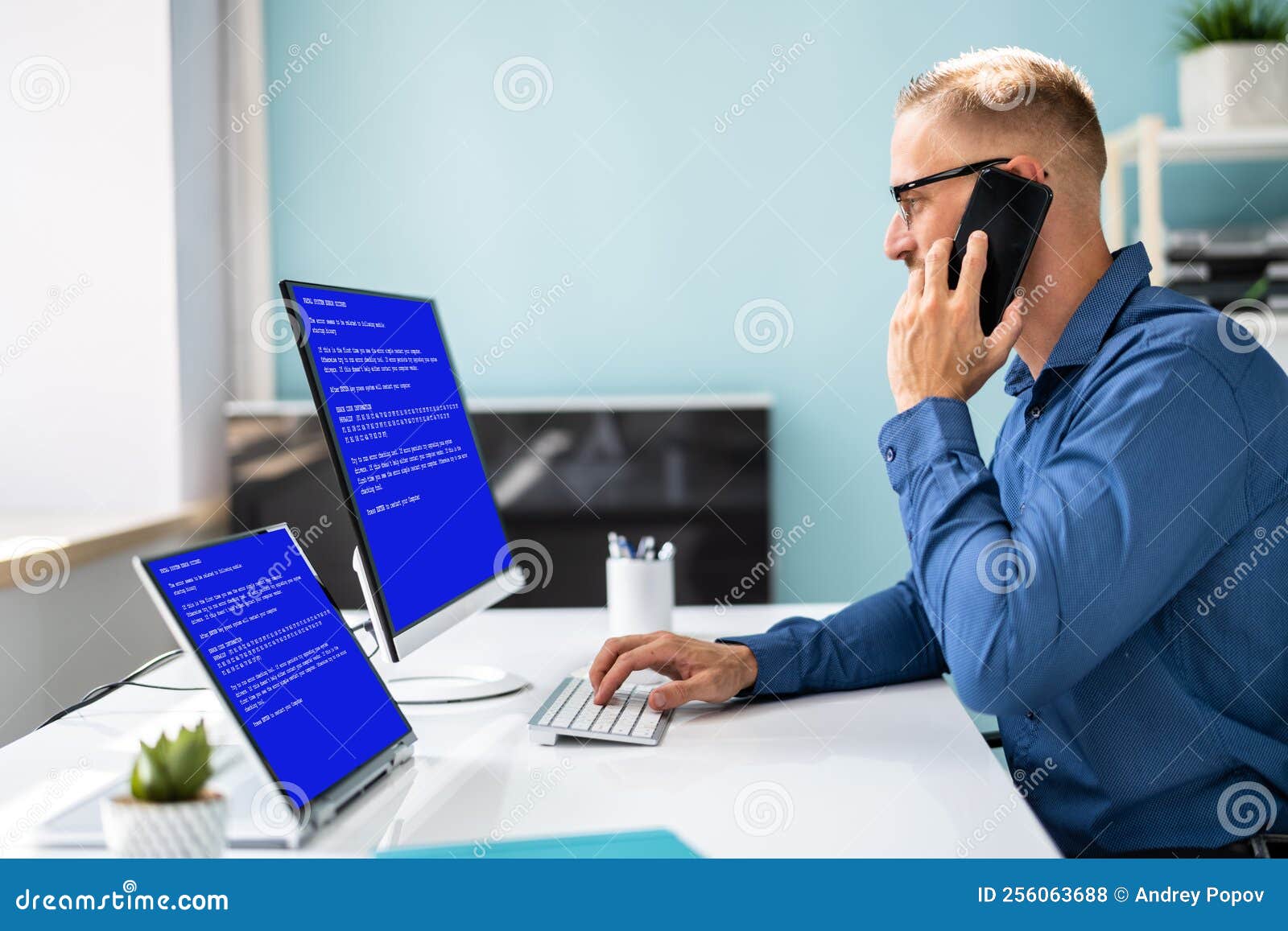 BSOD Blue Screen. Death Error on PC Computer Stock Photo - Image of ...