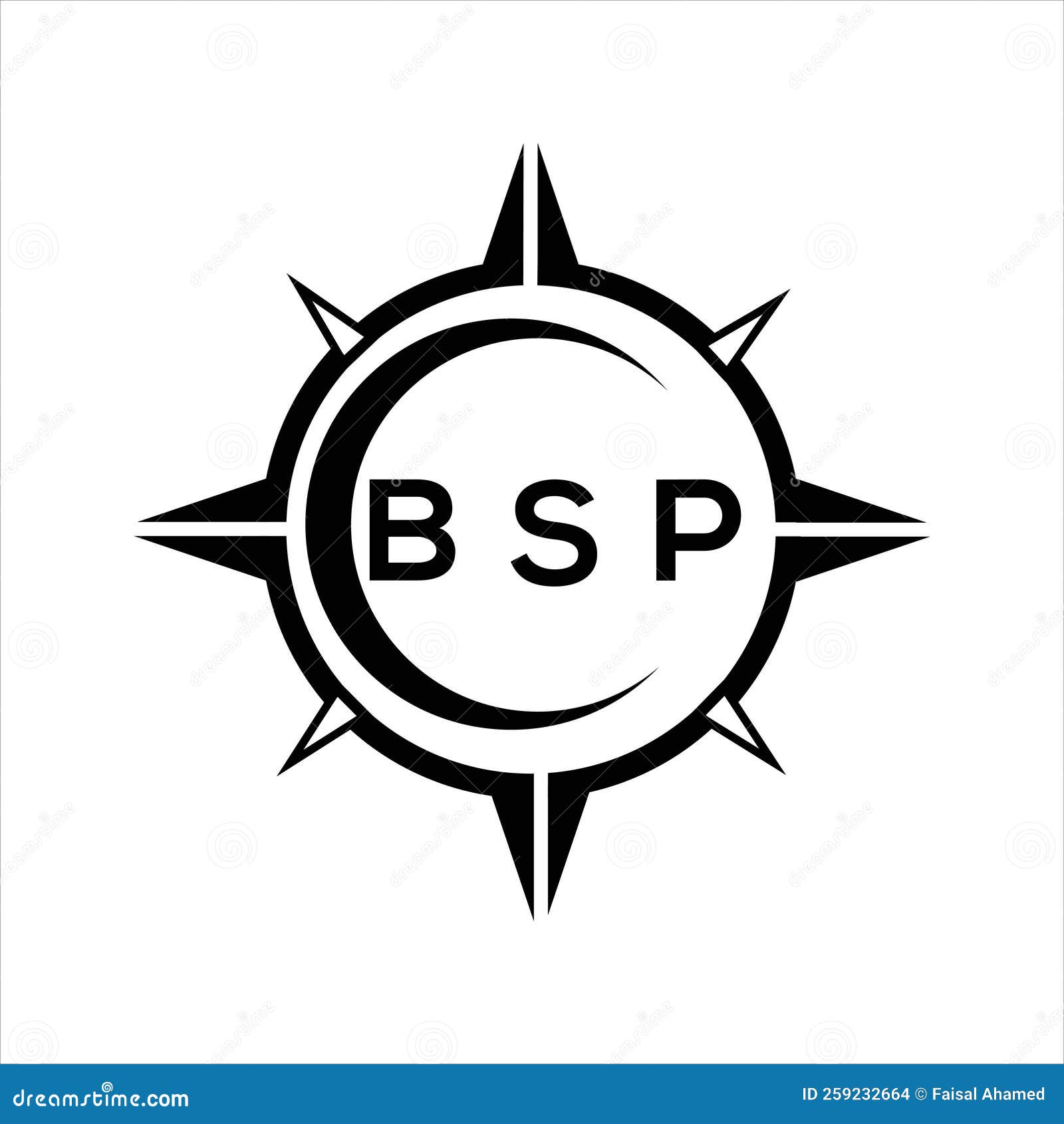 BSP Abstract Technology Circle Setting Logo Design on White Background ...
