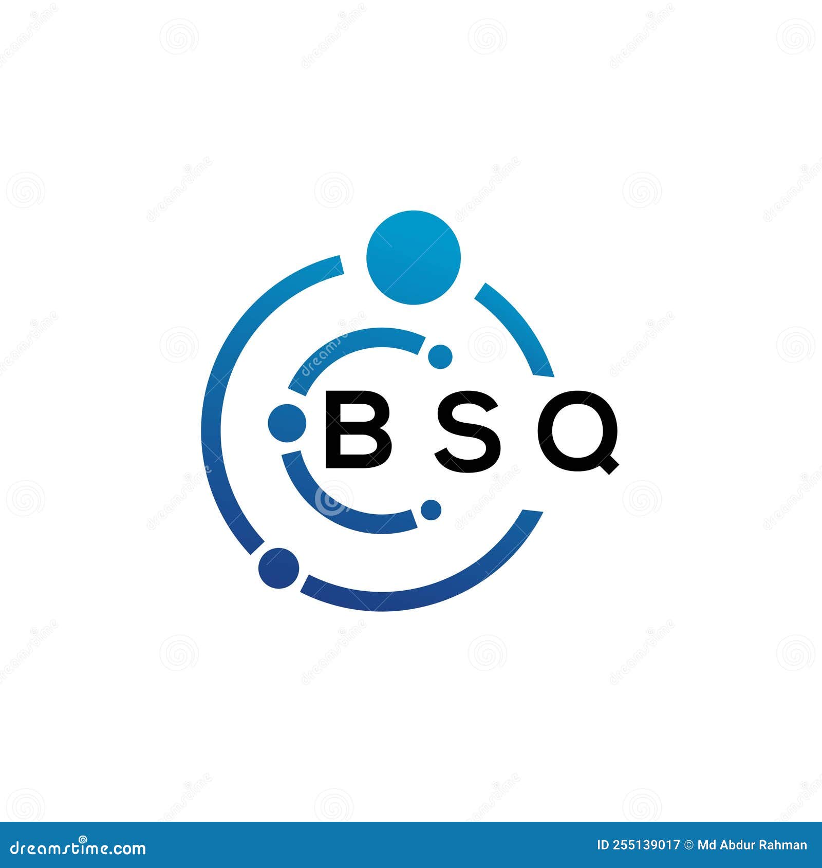 BSQ Letter Logo Design on White Background. BSQ Creative Initials ...