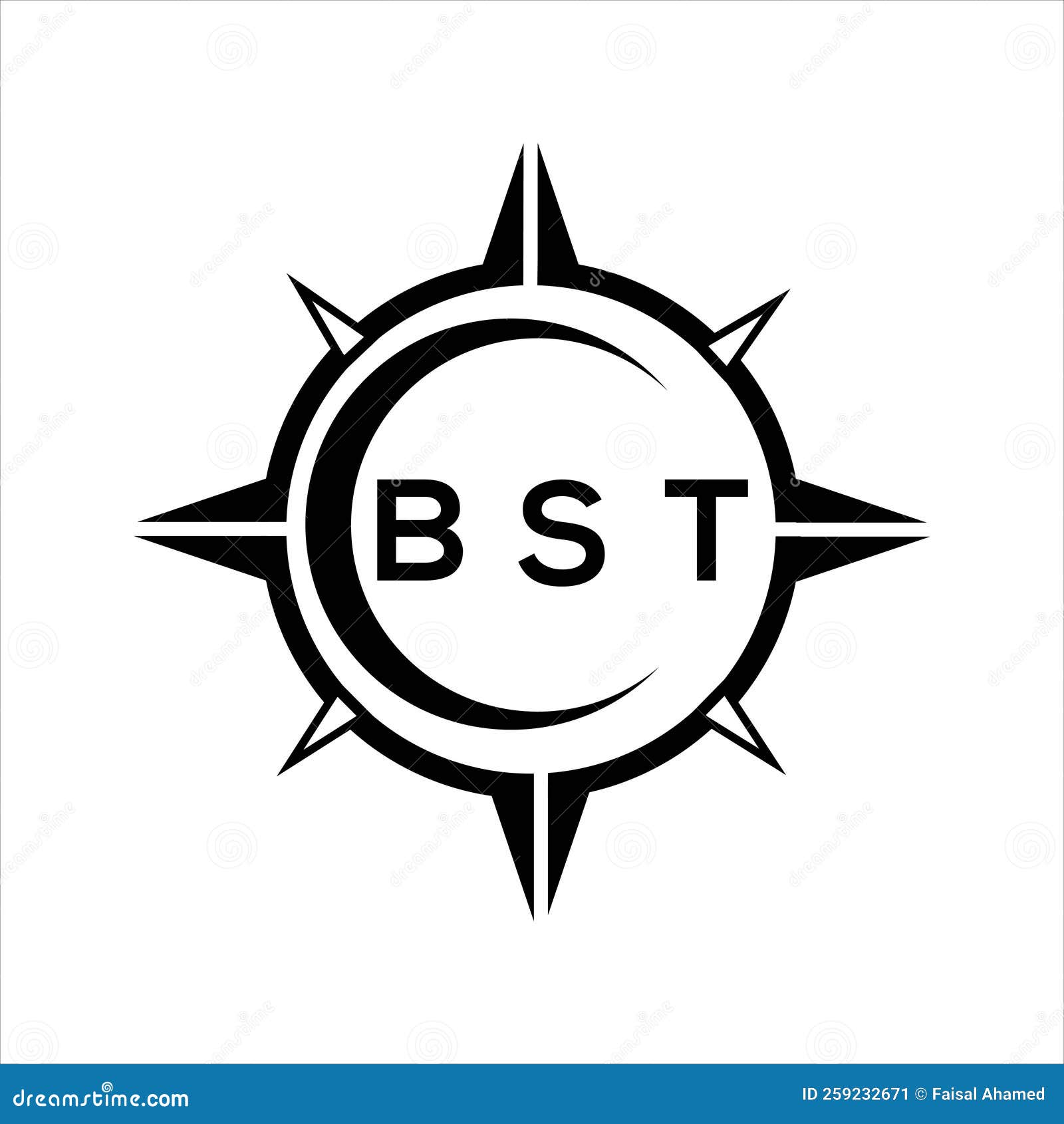 BST Abstract Technology Circle Setting Logo Design on White Background ...