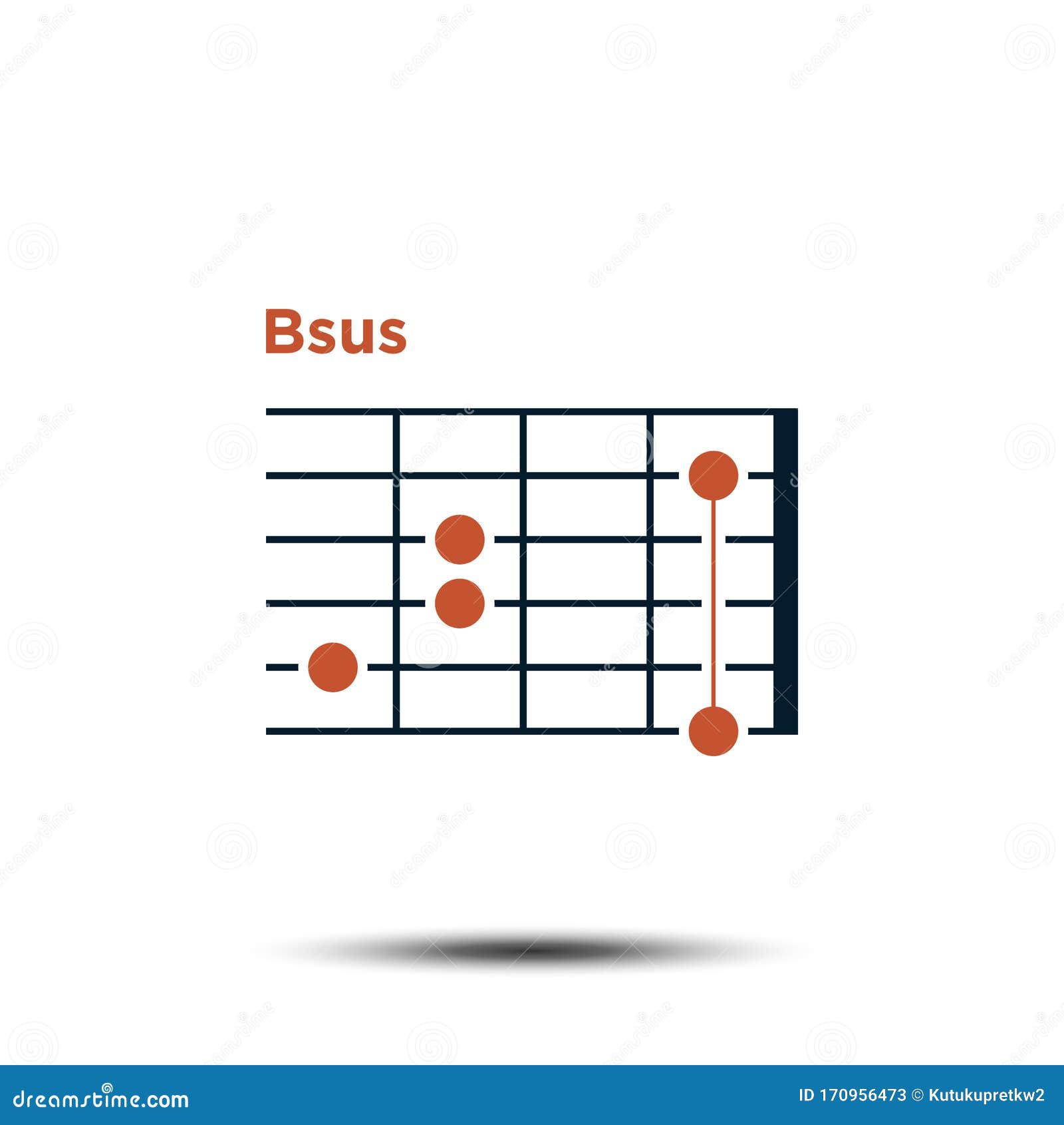 Bsus, Basic Guitar Chord Chart Icon Vector Template Stock Vector ...