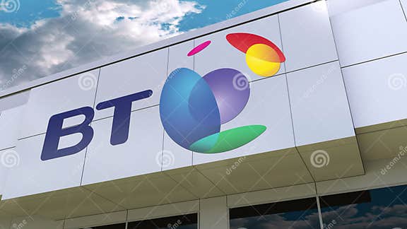 BT Group Logo on the Modern Building Facade. Editorial 3D Rendering ...