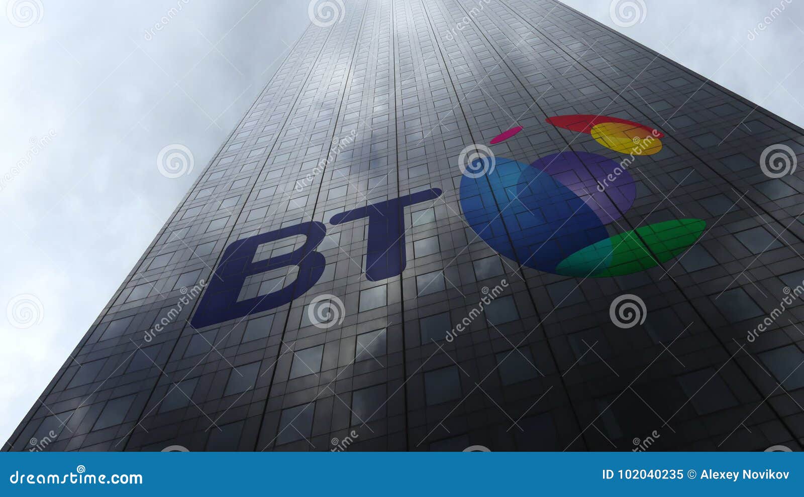 BT Group Logo on a Skyscraper Facade Reflecting Clouds. Editorial 3D ...