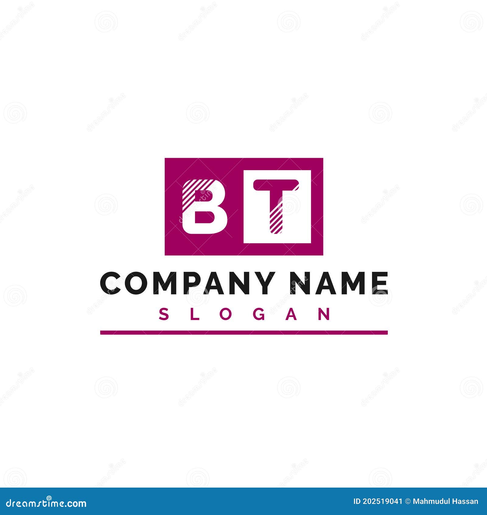 BT Logo Design. BT Letter Logo Vector Illustration - Vector Stock ...