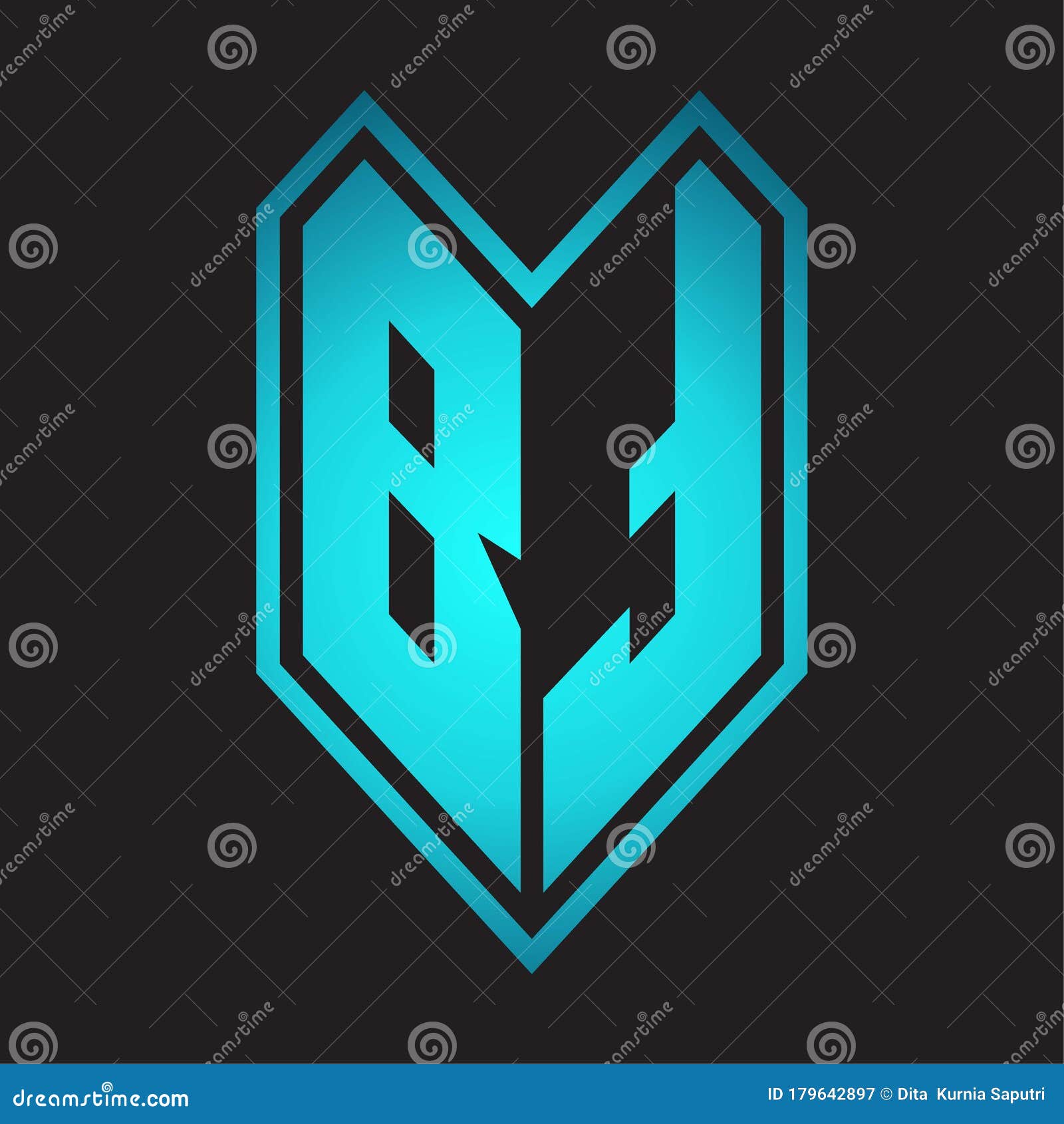 BT Logo Monogram with Emblem Line Style Isolated on Blue Gradient ...